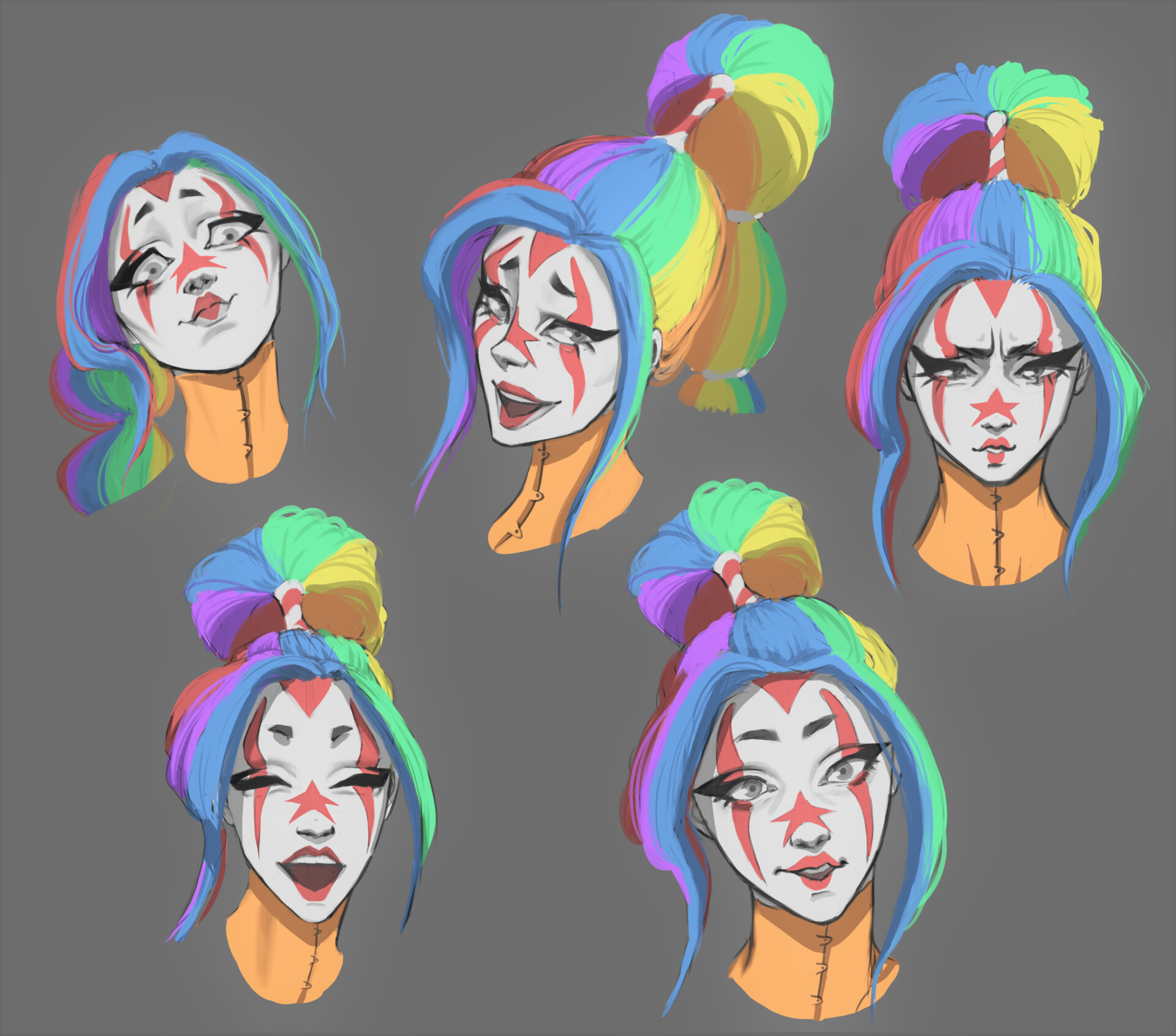 ArtStation - Facial Expressions Circus Clown