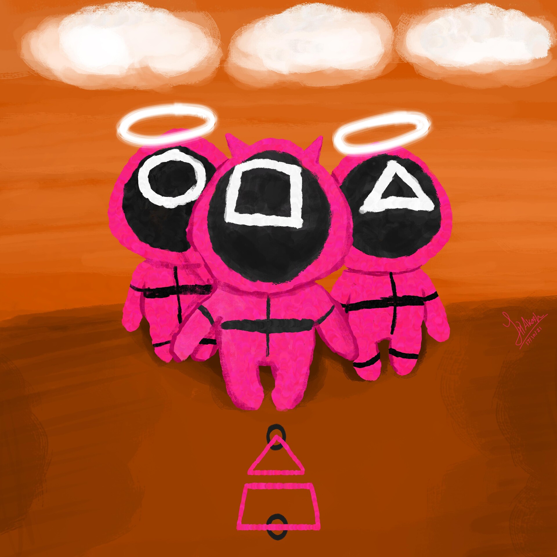 ArtStation - Squid Game Pink Soldiers 🔺⚫⬜