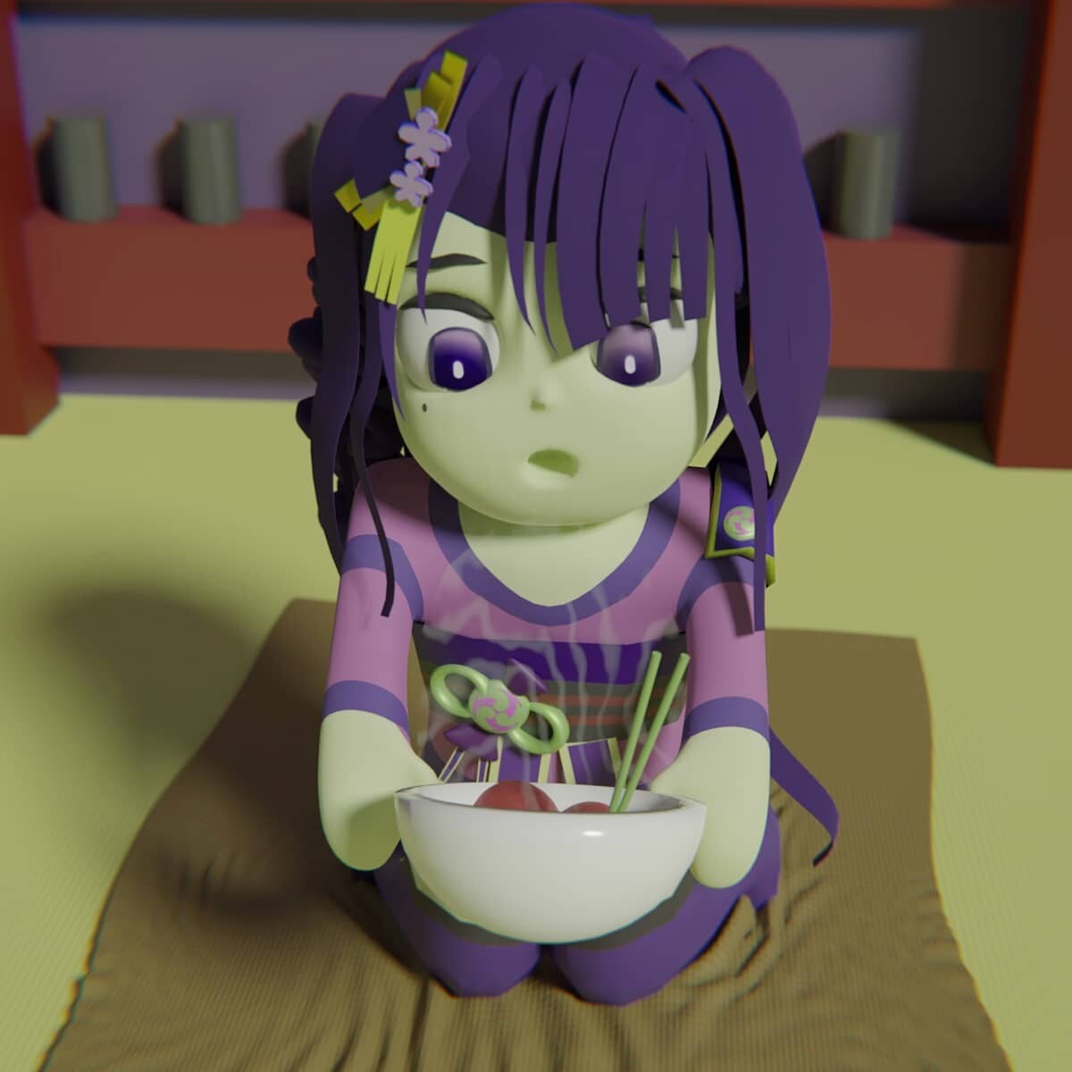 ArtStation - Chibi Ei discovering food!