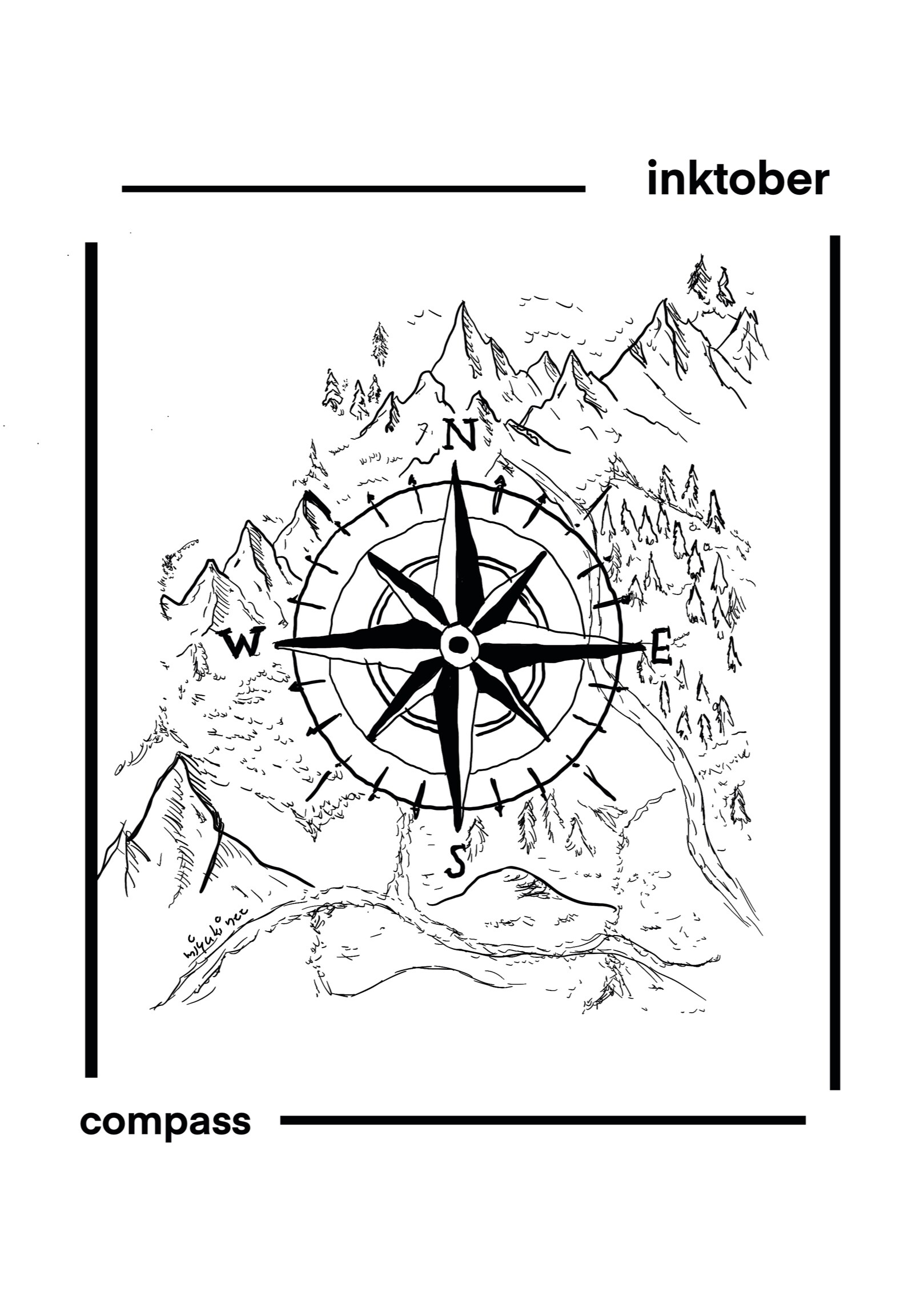 ArtStation - Inktober 2021 - Day 16 - Compass