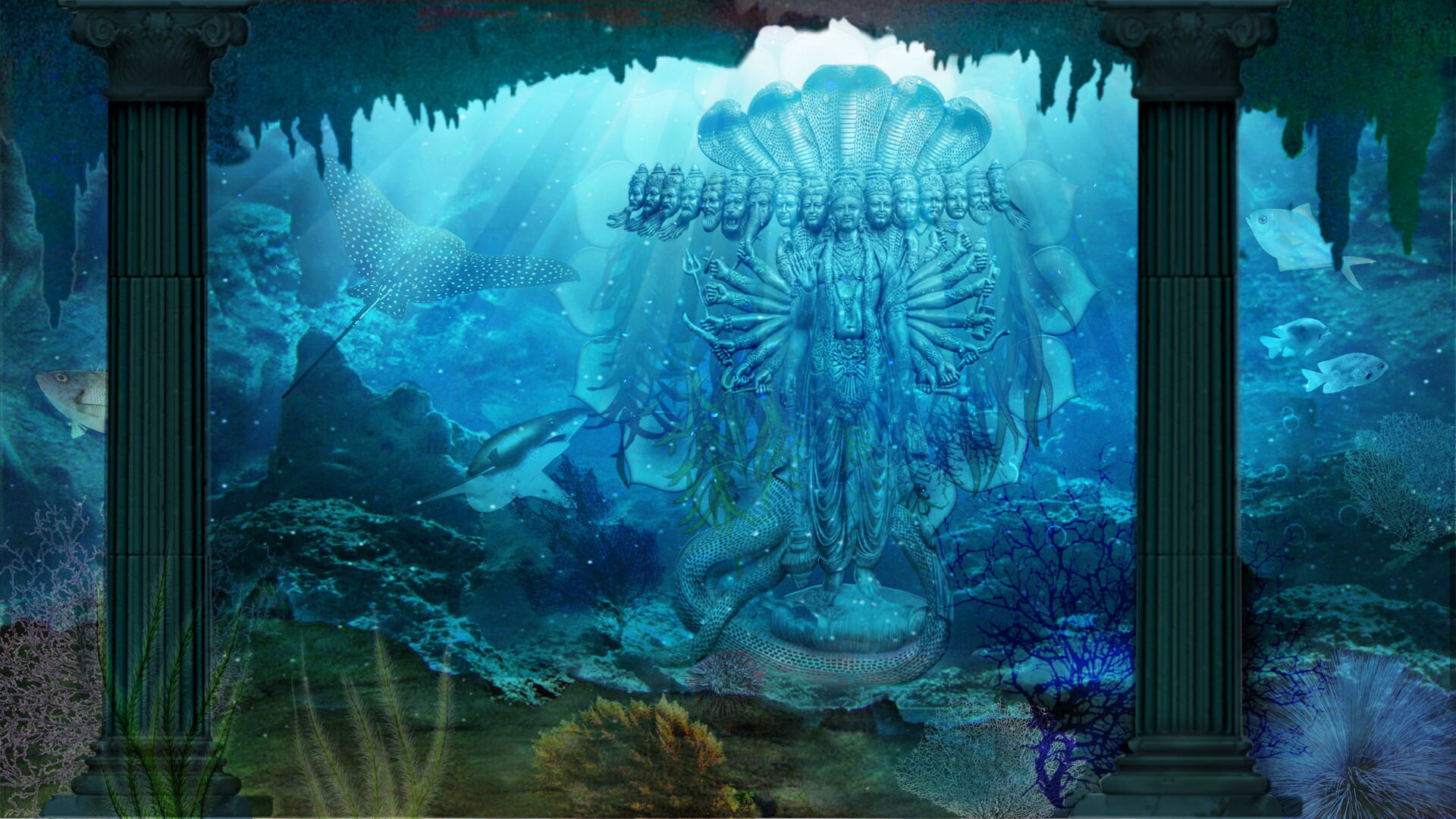 ArtStation - Vishnu in the primordial ocean