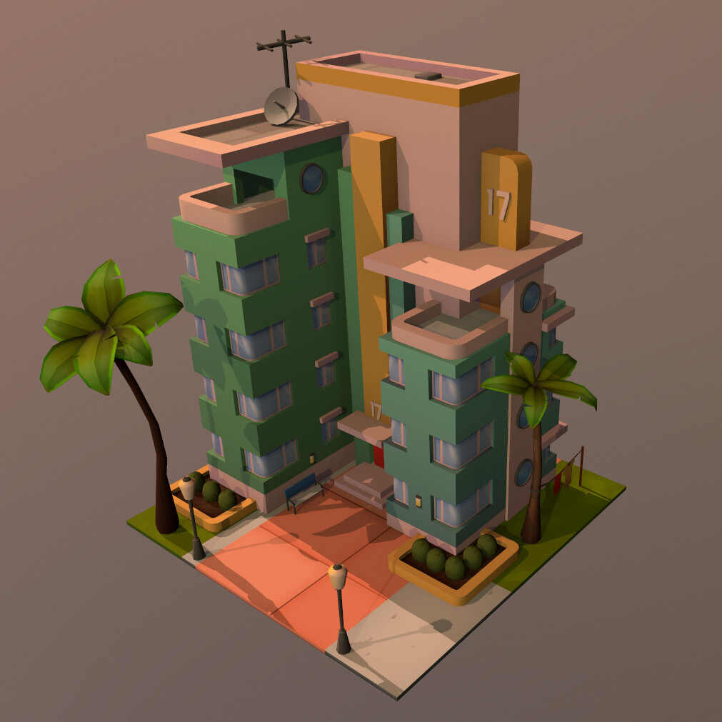 ArtStation - high-rise building low poly
