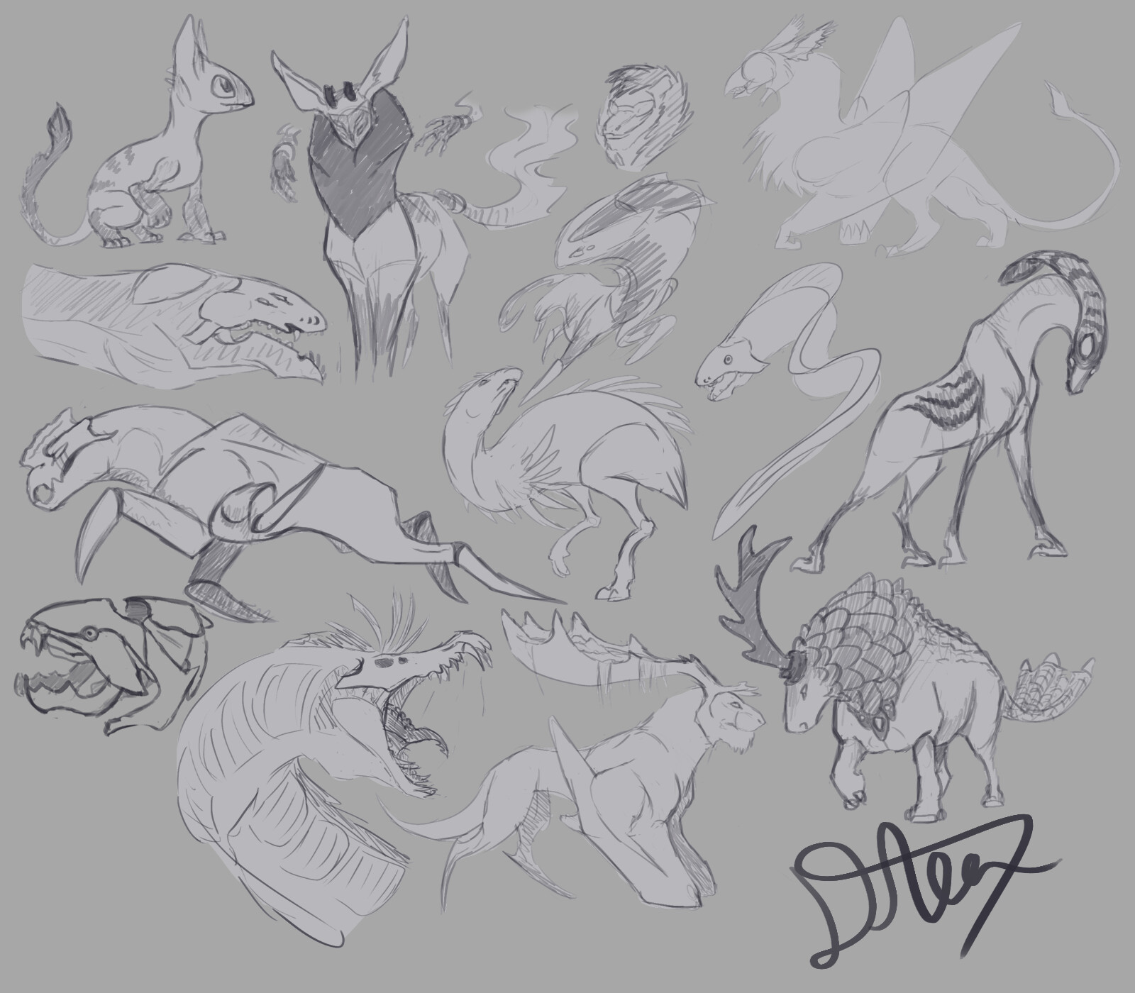 ArtStation - Creature Design Sketch Dump