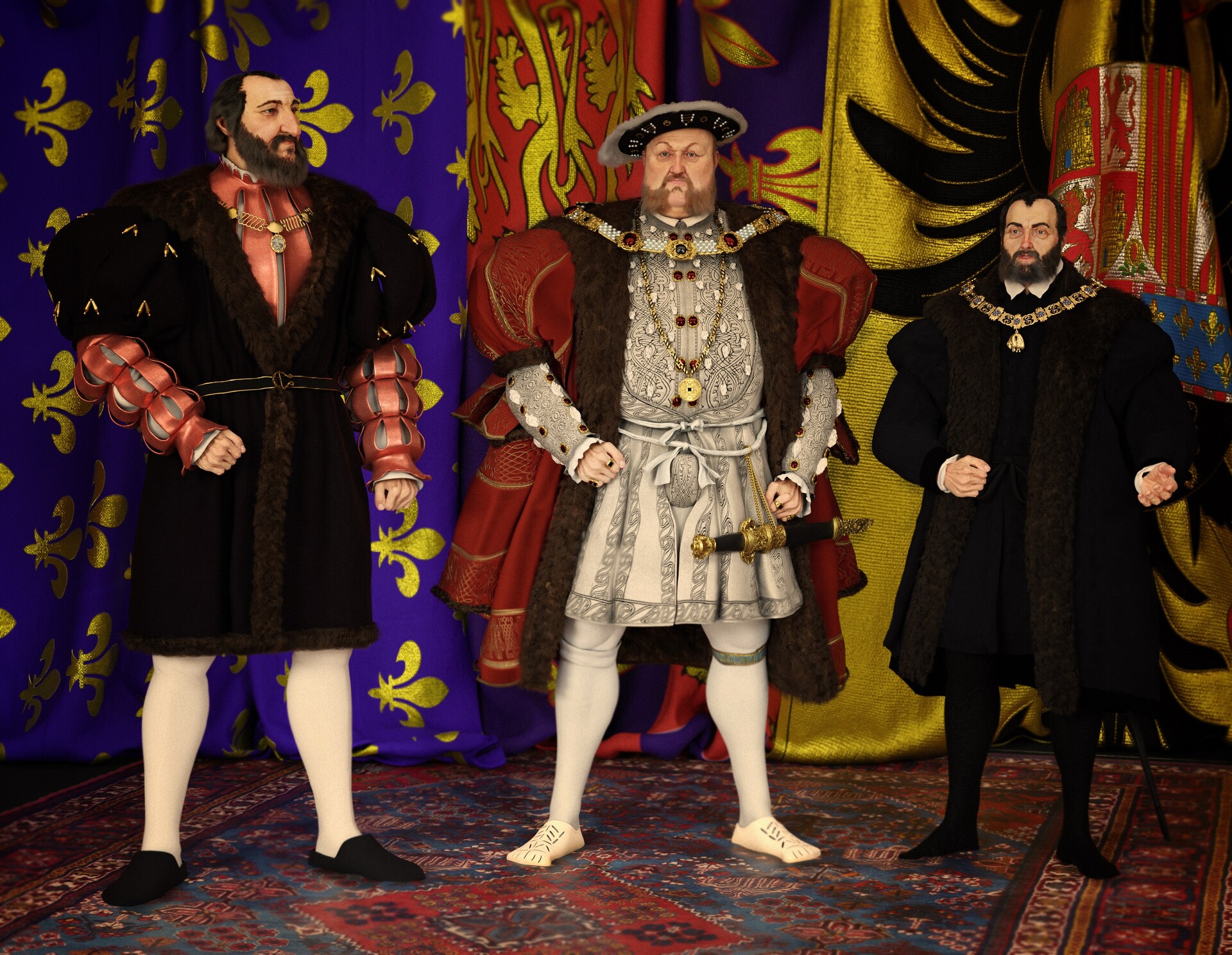 ArtStation - The boys. Francis I, Henry VIII and Charles V