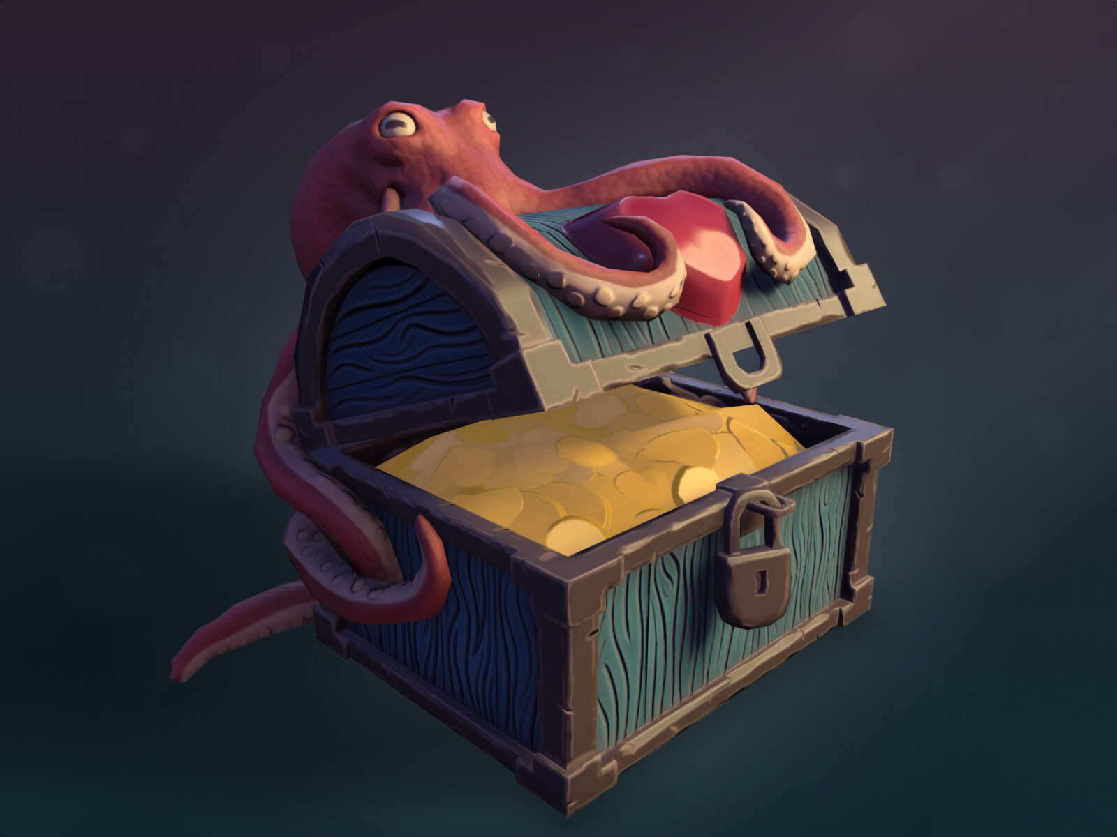 ArtStation - Octopus Chest - Stylised Short Project