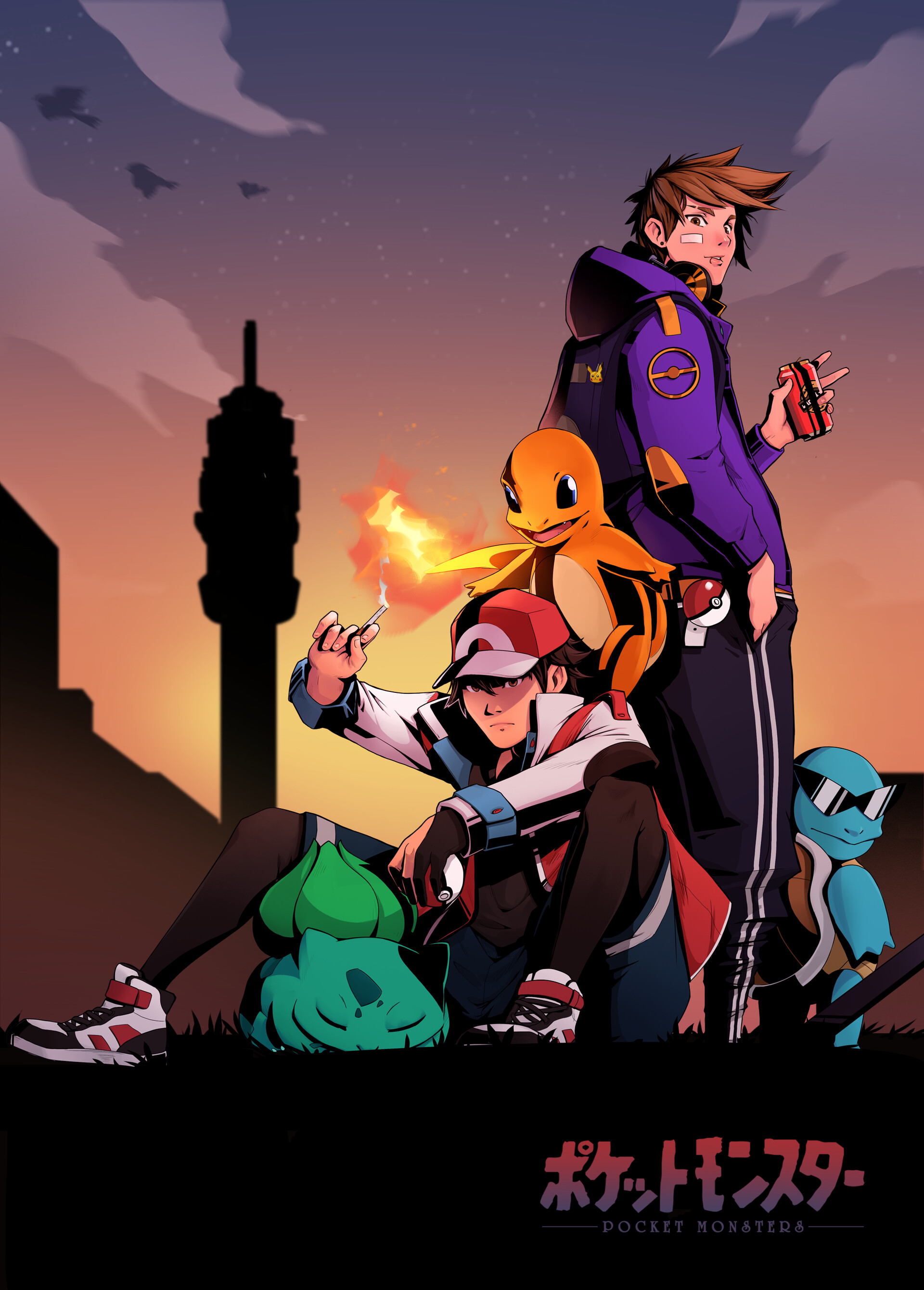 ArtStation - Urban Red & Blue · Pokémon