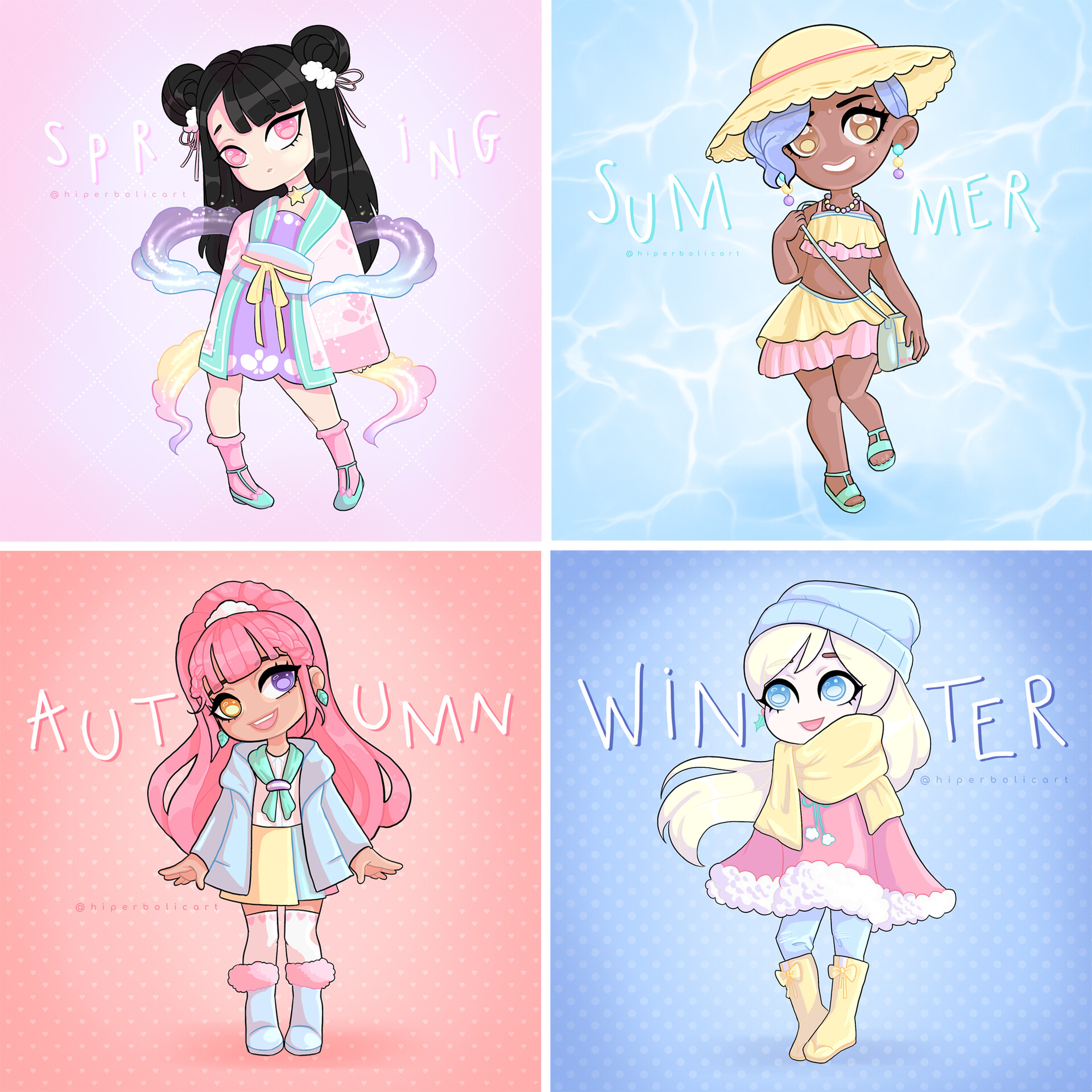 ArtStation - 4 season girls