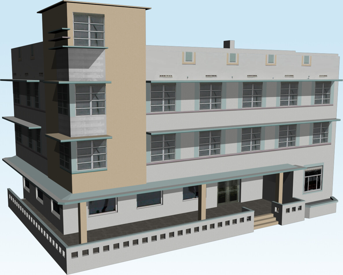 ArtStation - PS2 Styled Miami Buildings