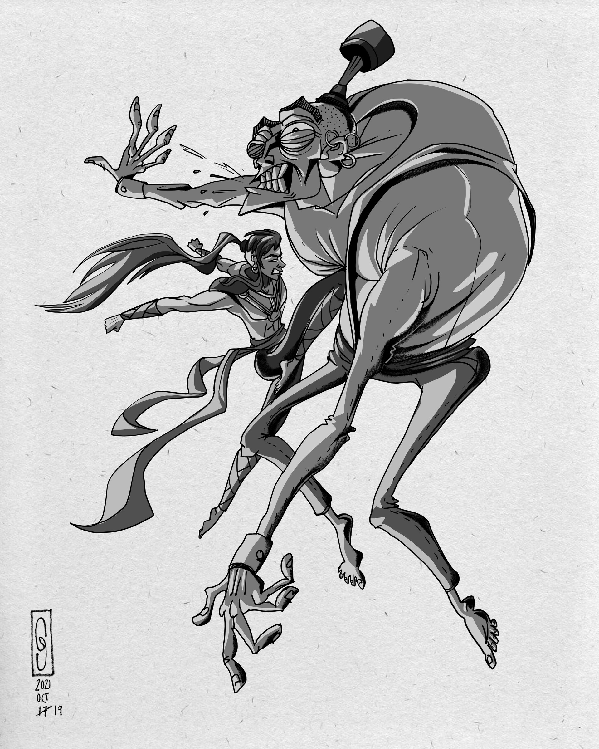 ArtStation - 2021OCT17/ INKTOBER - Day 17, "Collide"