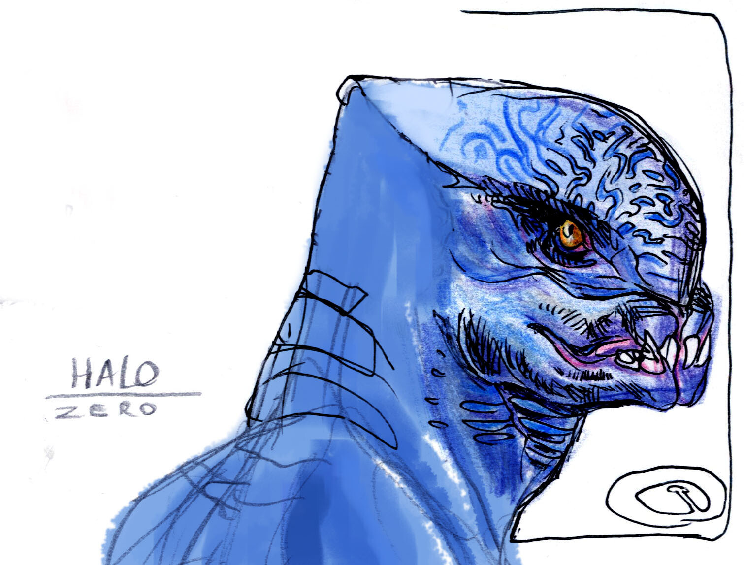 Halo Elite Head Drawings