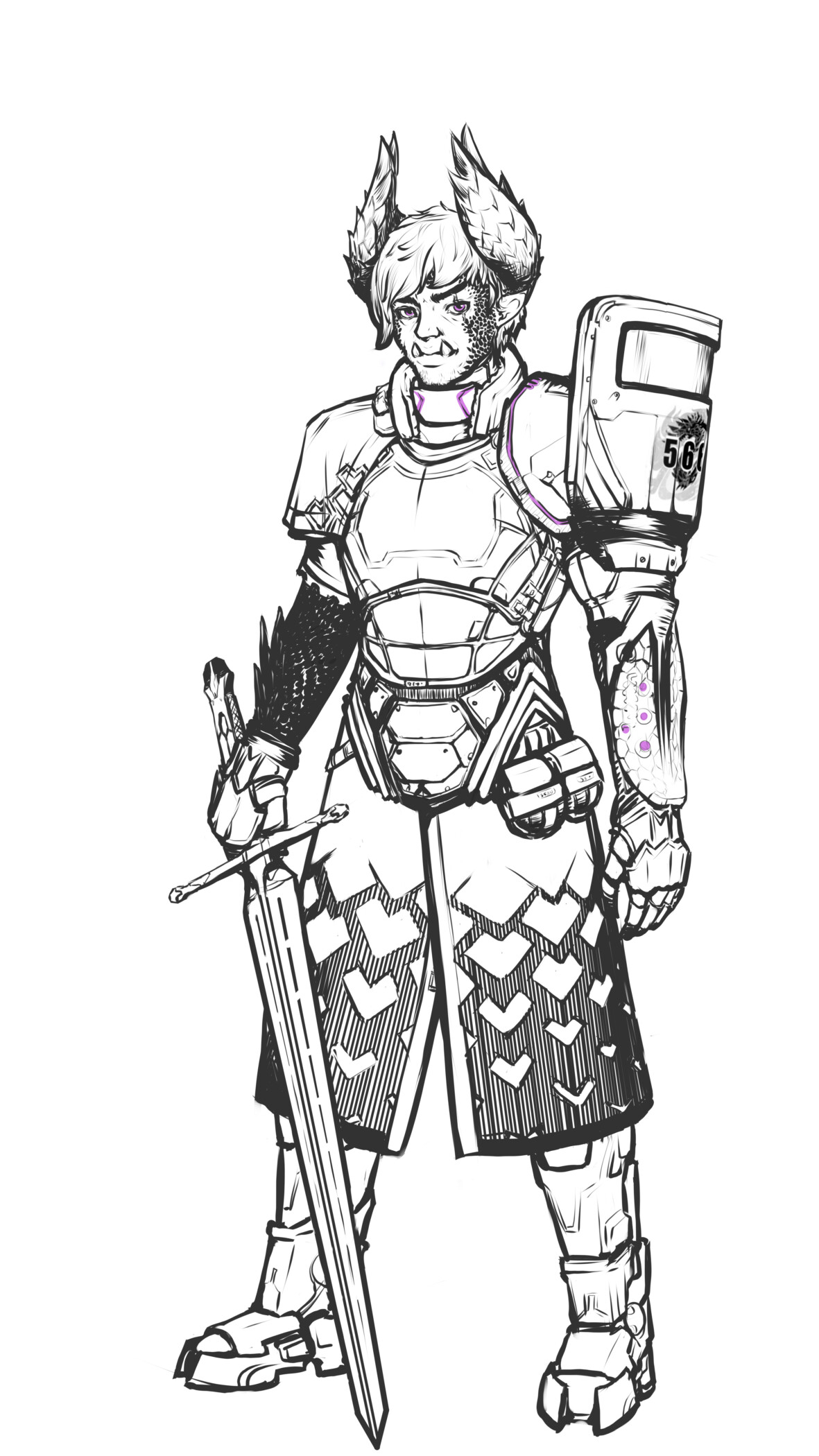 ArtStation - Shadowrun Drake (ink style)