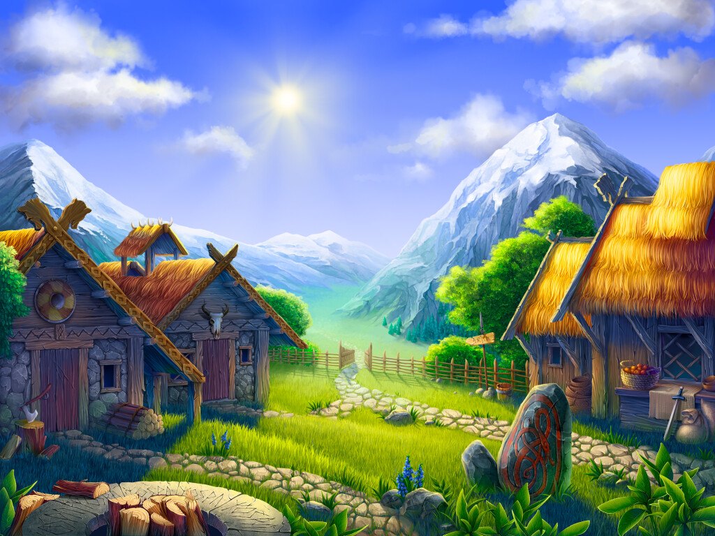 ArtStation - Viking Themed slot game Background