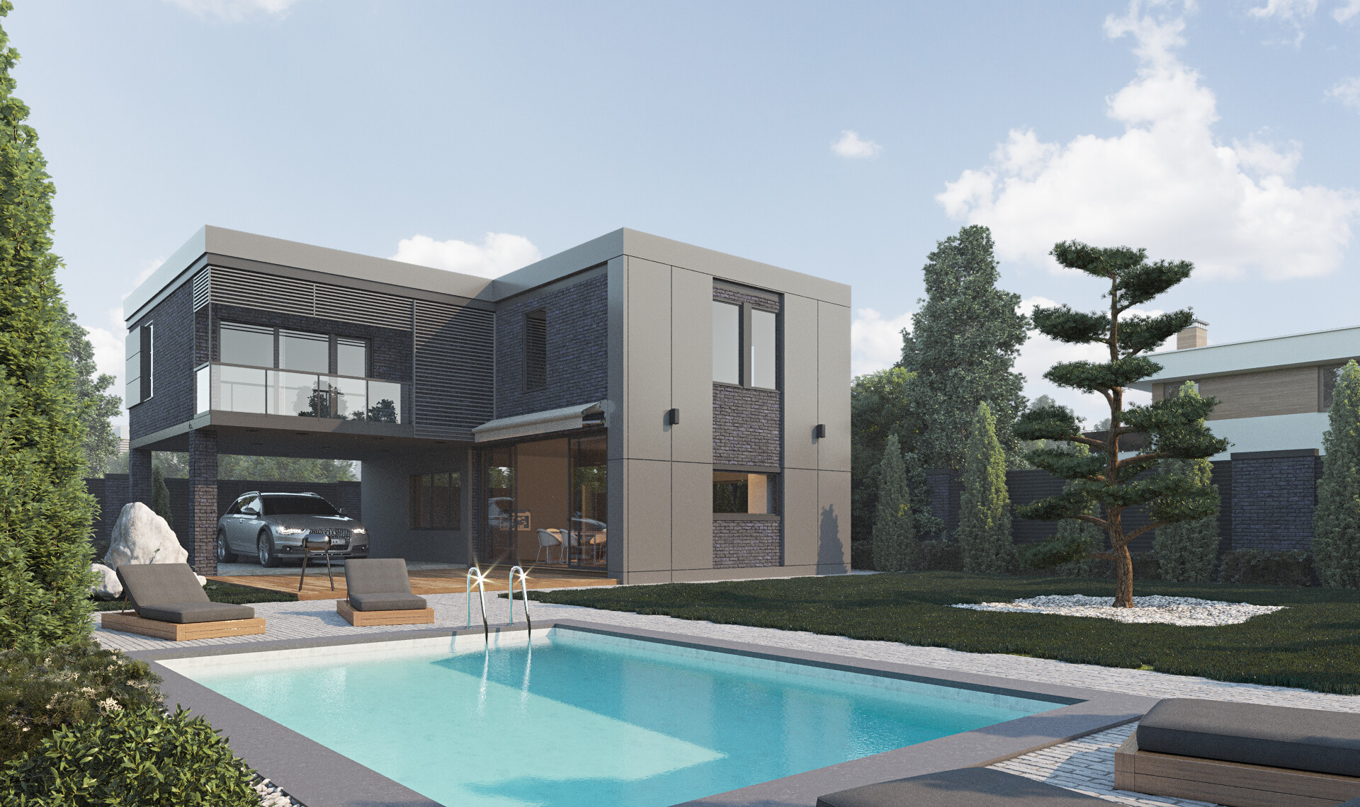 ArtStation - Gray modern villa