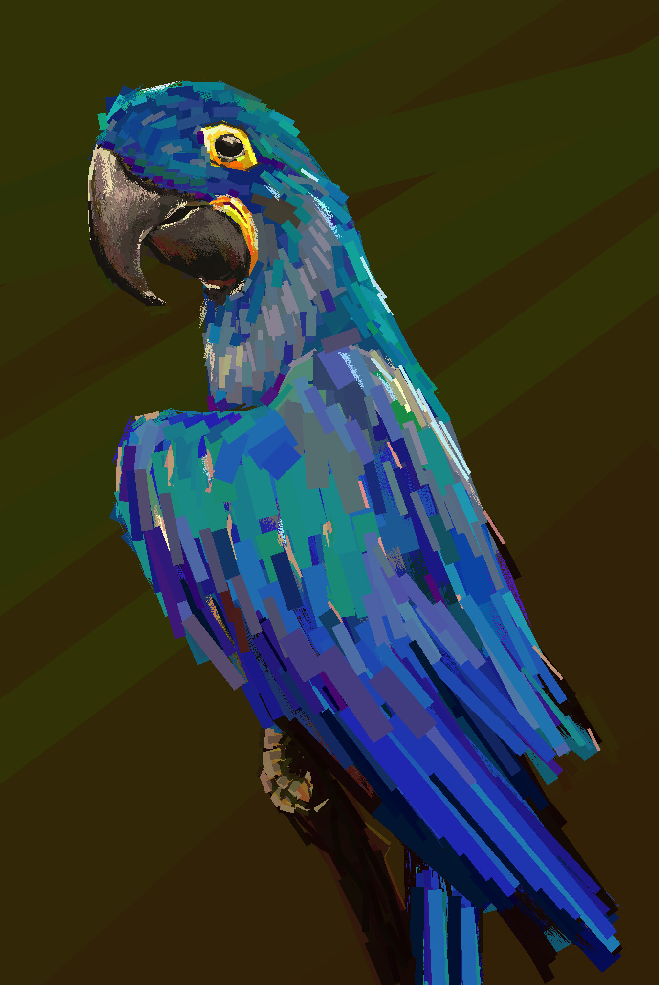 ArtStation - Heavy Paint Hyacinth macaw