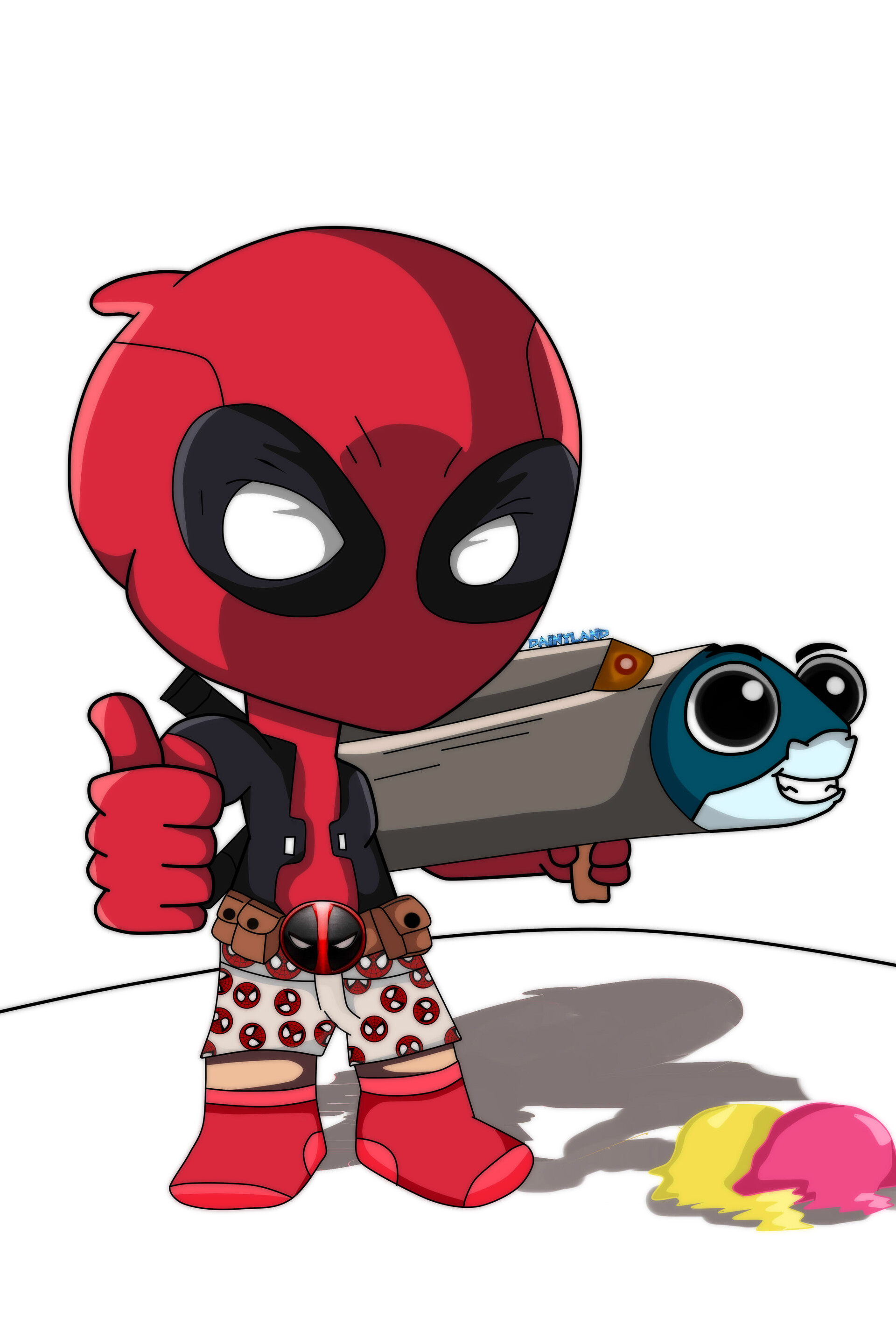 Chibi Deadpool En Spiderman ArtStation Chibi Deadpool Venom