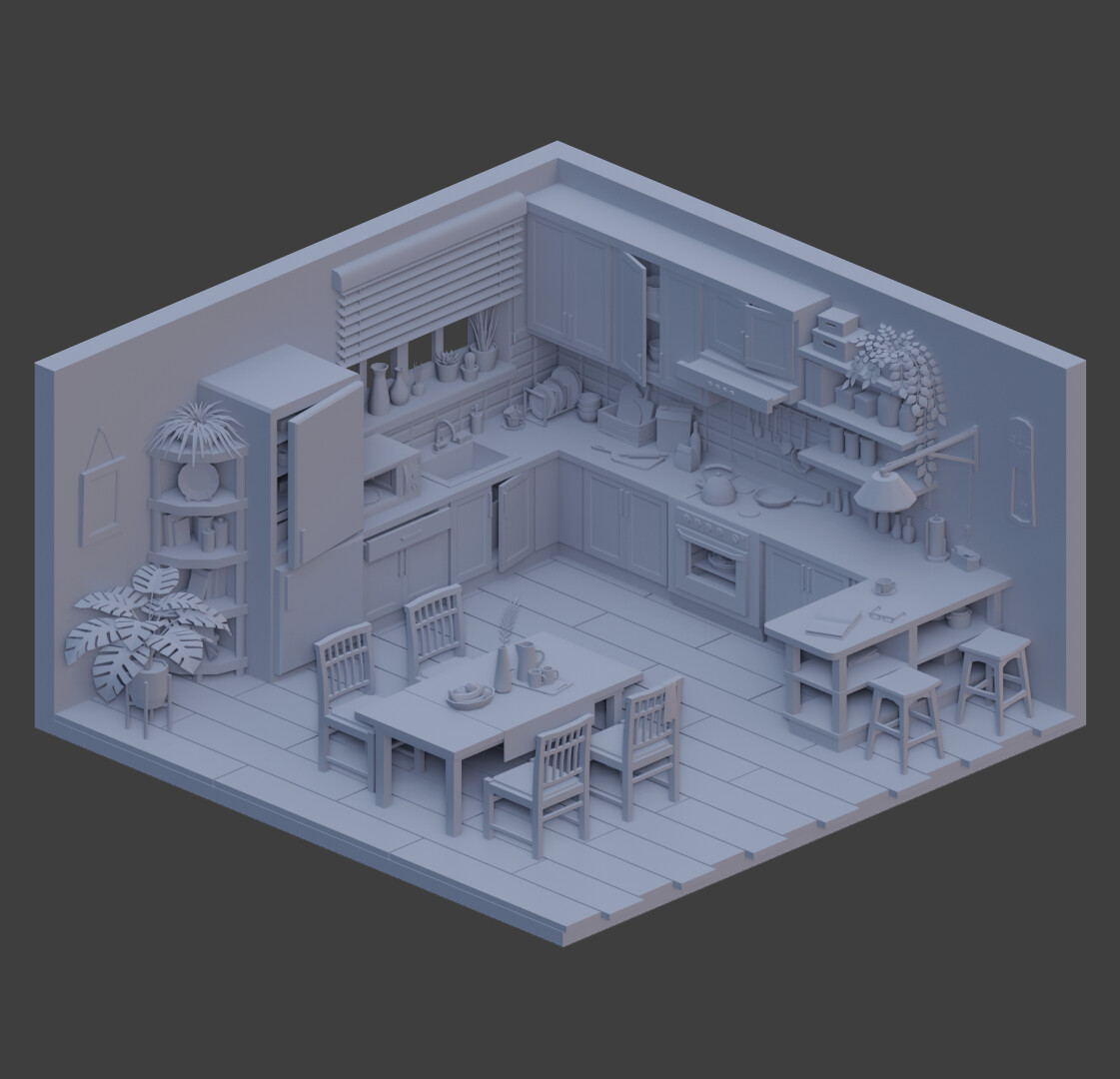 Staci - Low poly kitchen