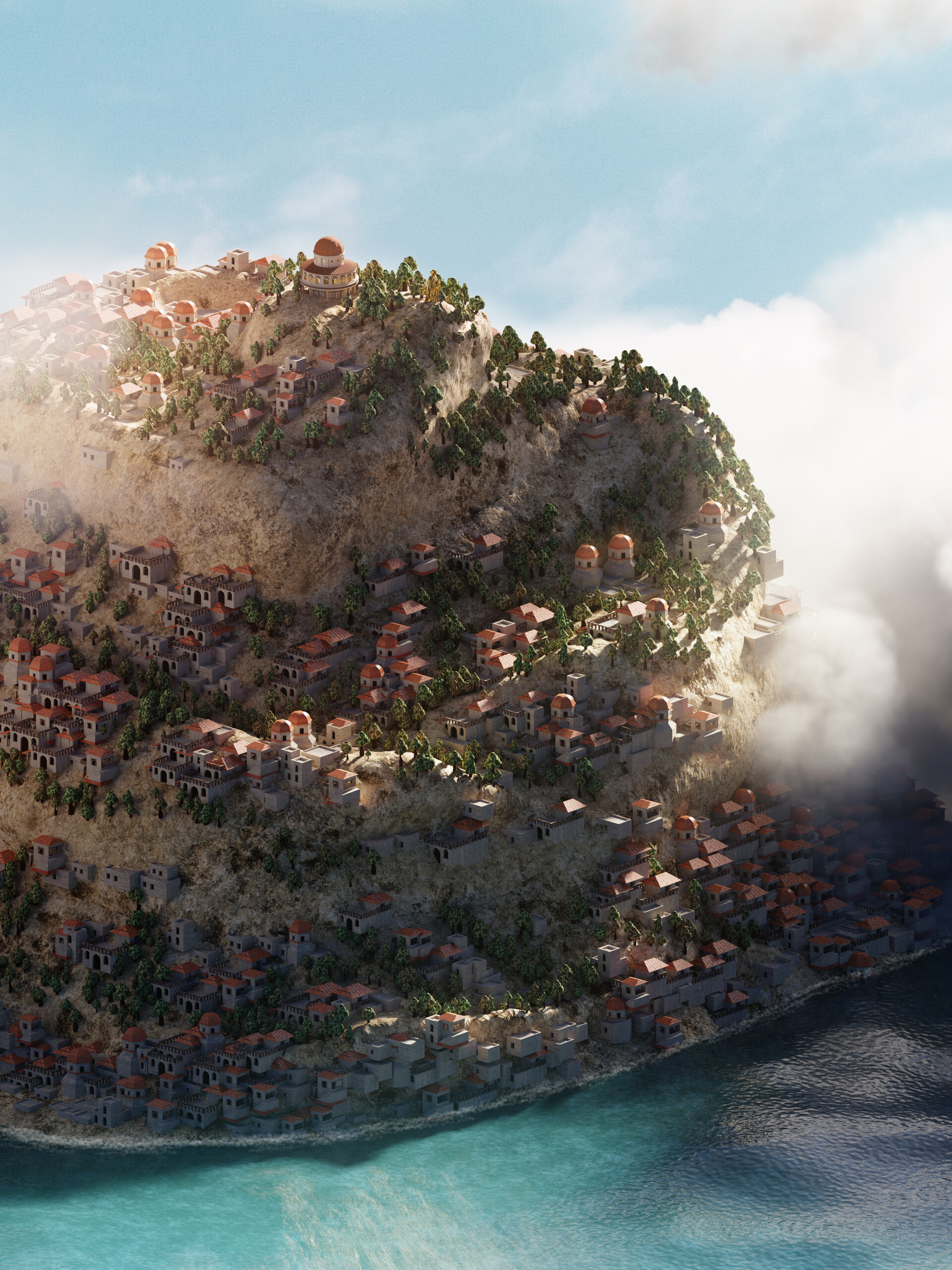 ArtStation - Turd land - Miniature styled island with Roman styled ...
