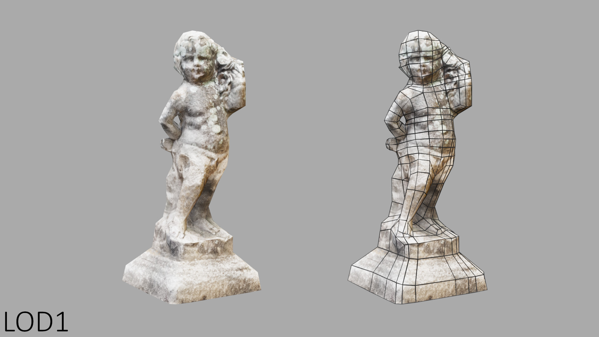 Alexander Kamlowsky - Weathered Cherub Angel Statue