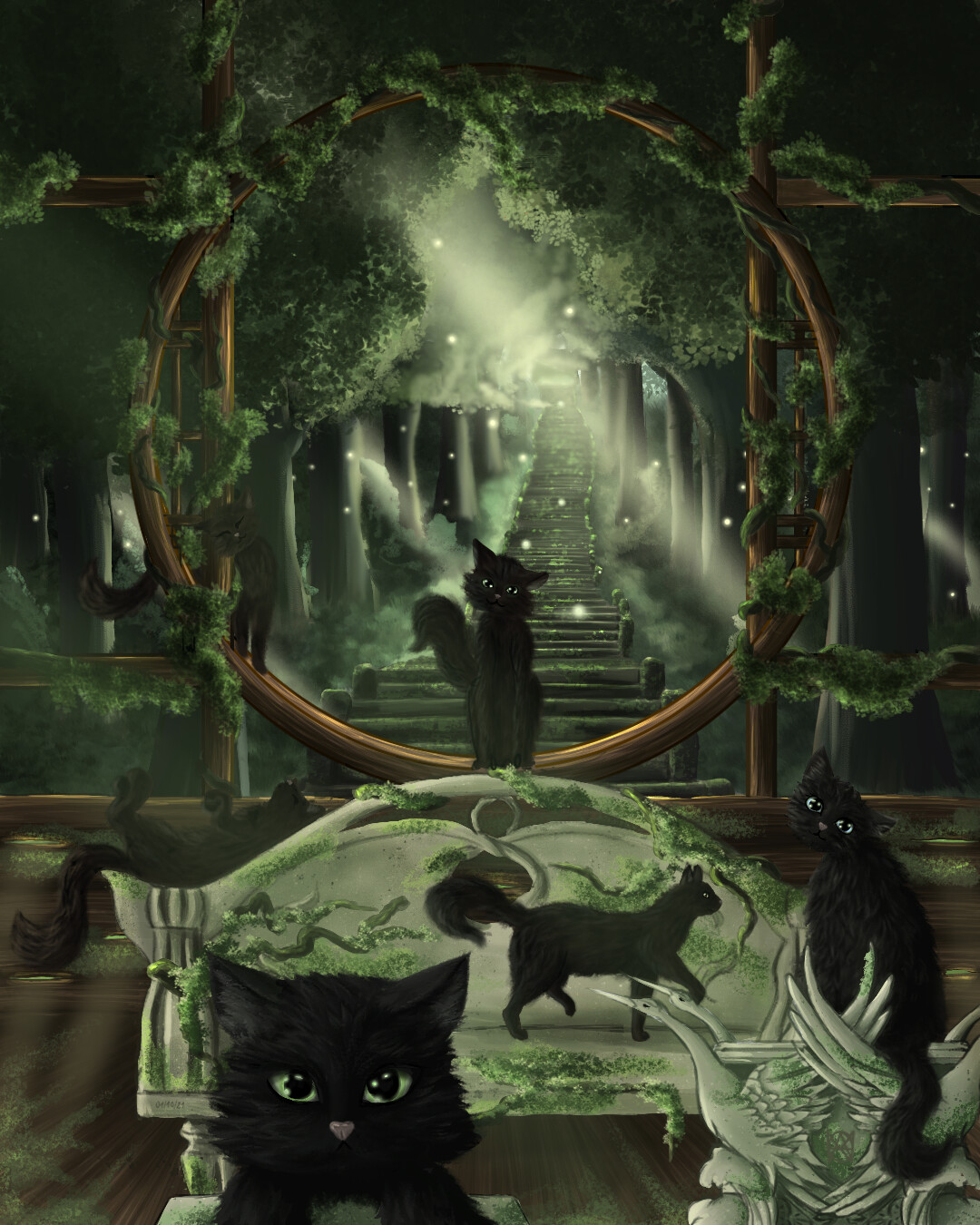 Mannon Proctor - Cats in the enchanted forest