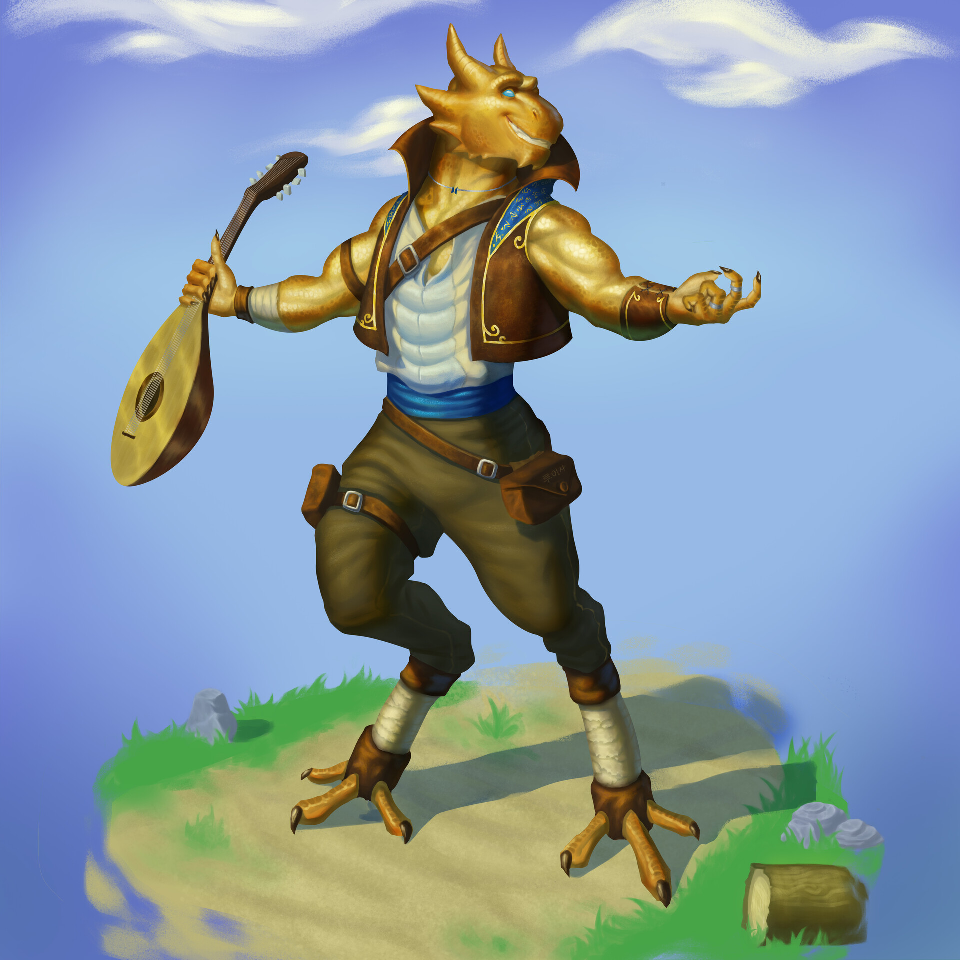 ArtStation - Kriv, the Bard Dragonborn