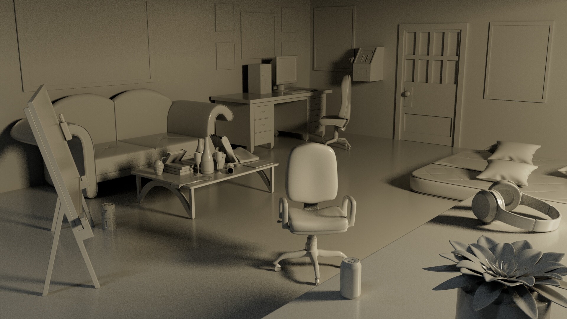 ArtStation - Cozy Modern Room – 3D Interior Scene