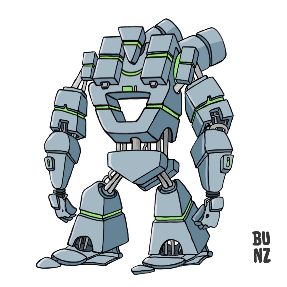 ArtStation - sci fi robot 2d artwork