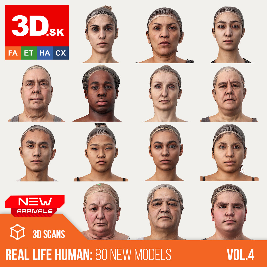 ArtStation - Raw 3D Head Scans Vol.4 (80 NEW HEAD SCANS)