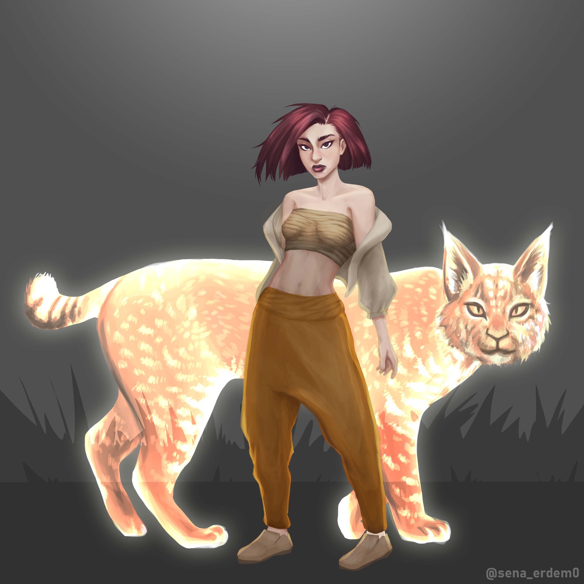 ArtStation - A Girl With Her Lynx