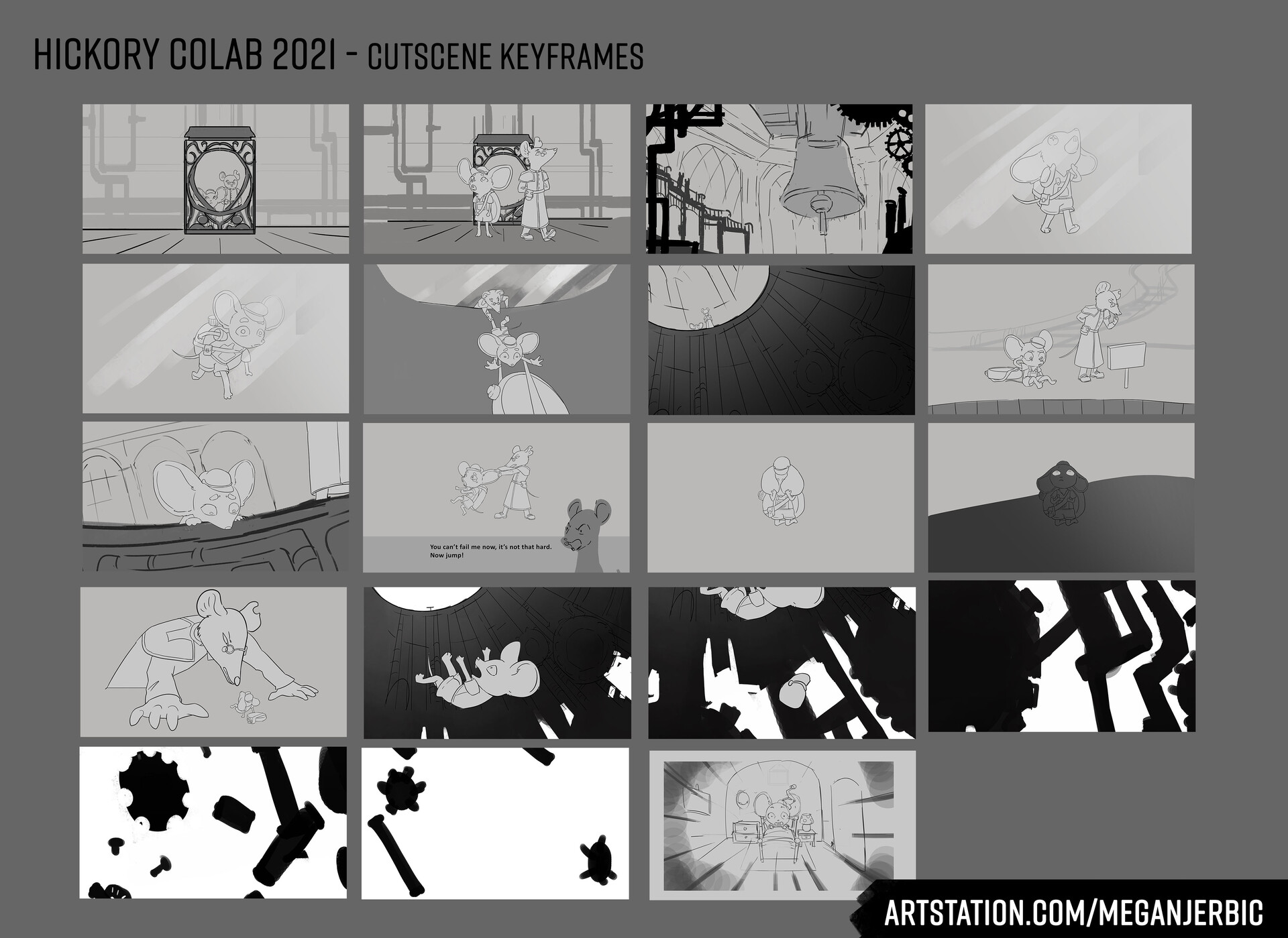 ArtStation - Hickory Cutscene Storyboards and Animatic