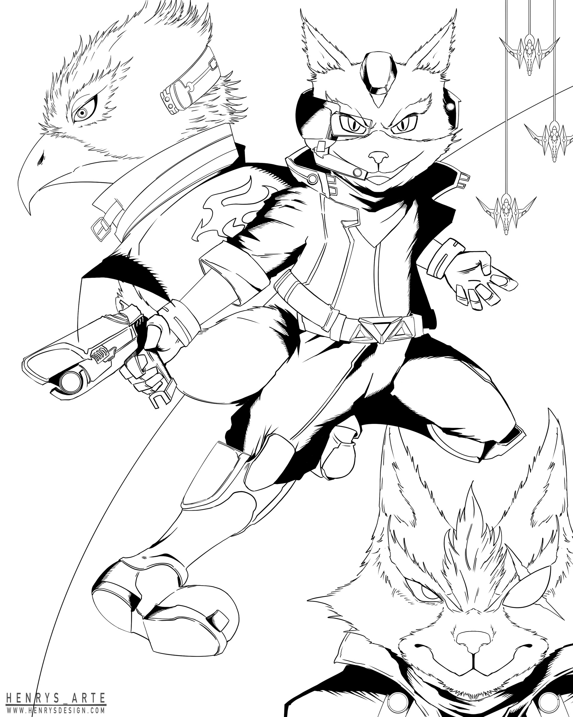 fox super smash bros coloring pages