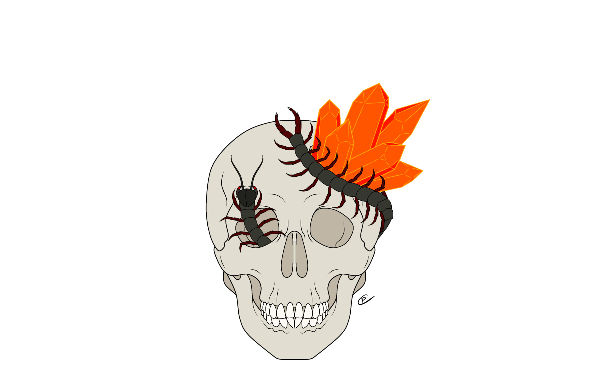 ArtStation - Centipede Crystal Skull