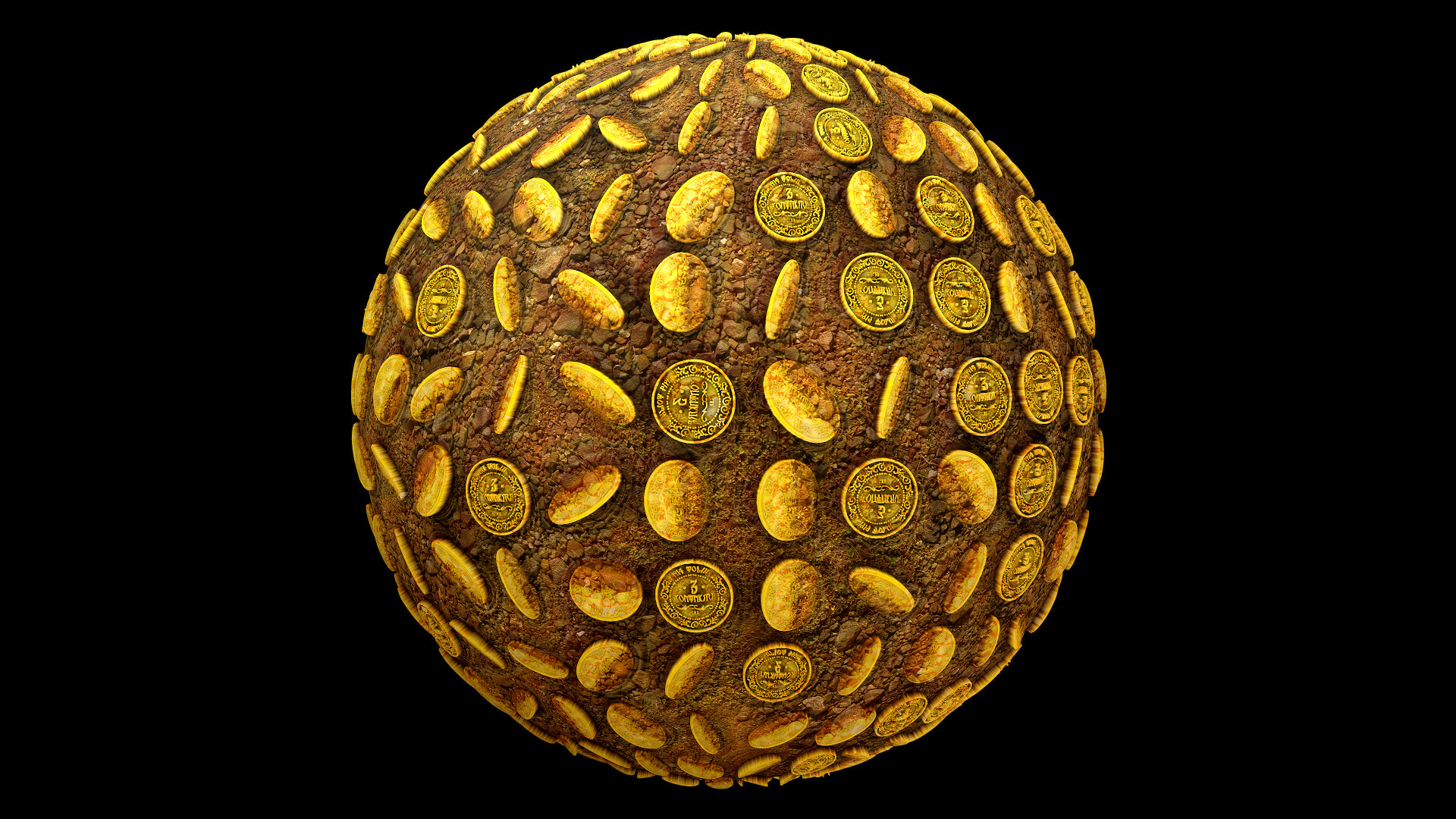 PbrMaster - Tileable Old Coin Material Design ( .Sbsar )