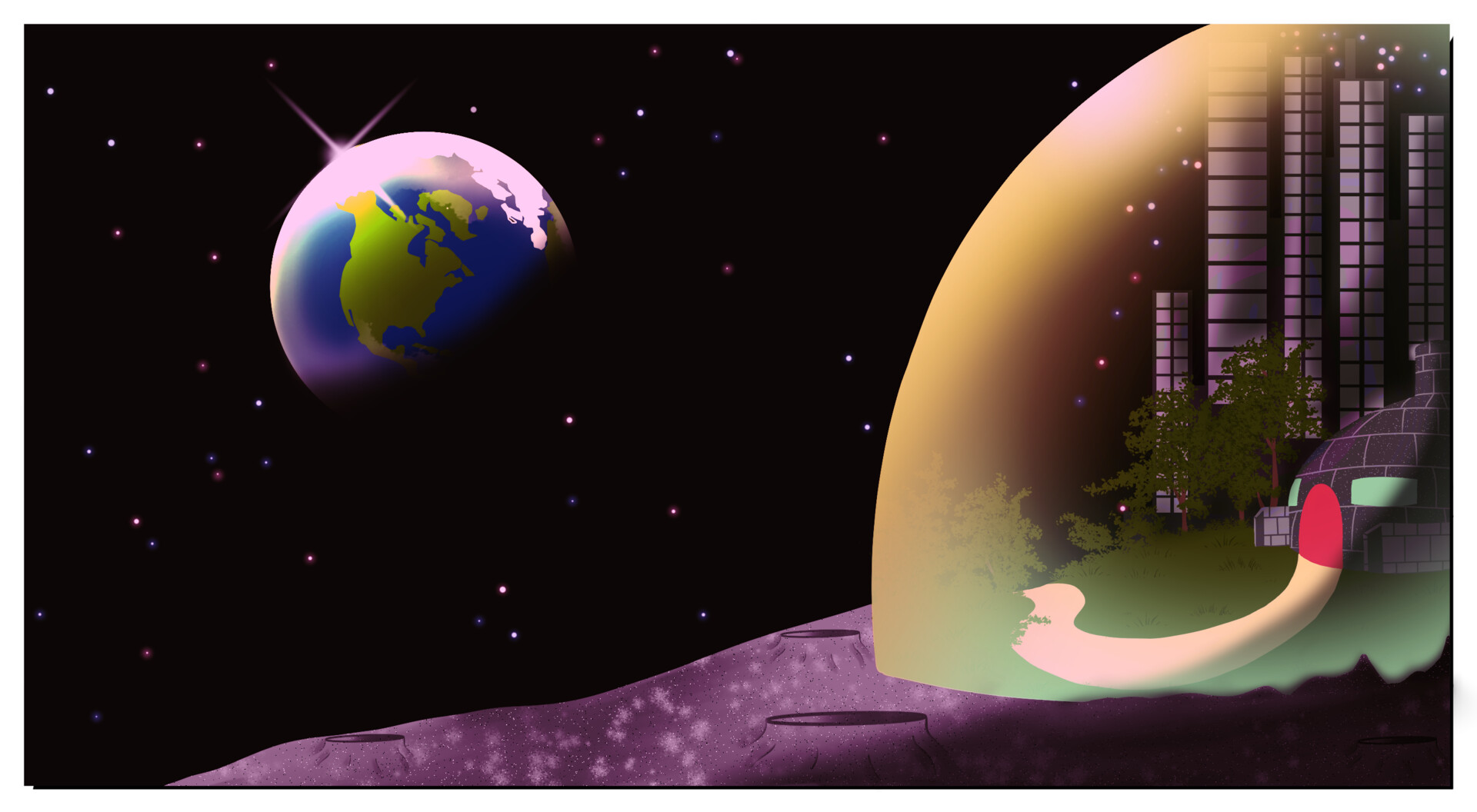 ArtStation - Earth moon base