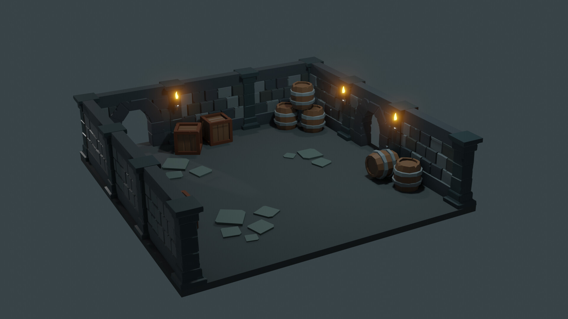 ArtStation - Low Poly Dungeon