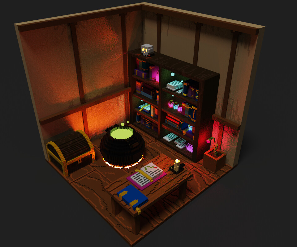 ArtStation - Voxel magic room