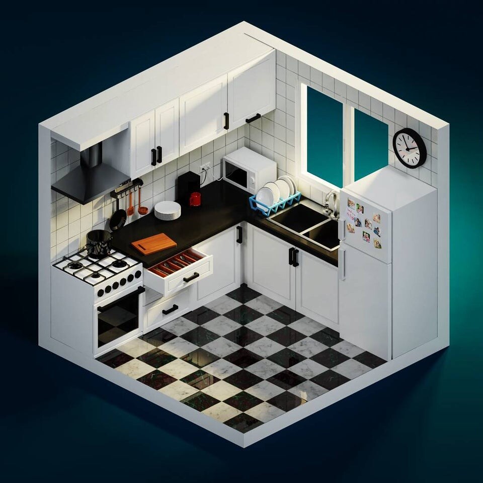 ArtStation - Isometric Kitchen