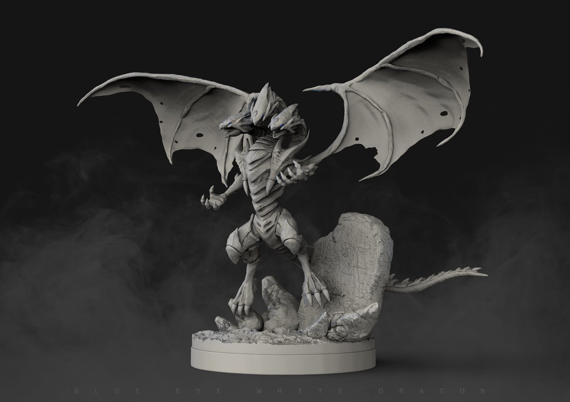 ArtStation - Ultimate blue eye white dragon