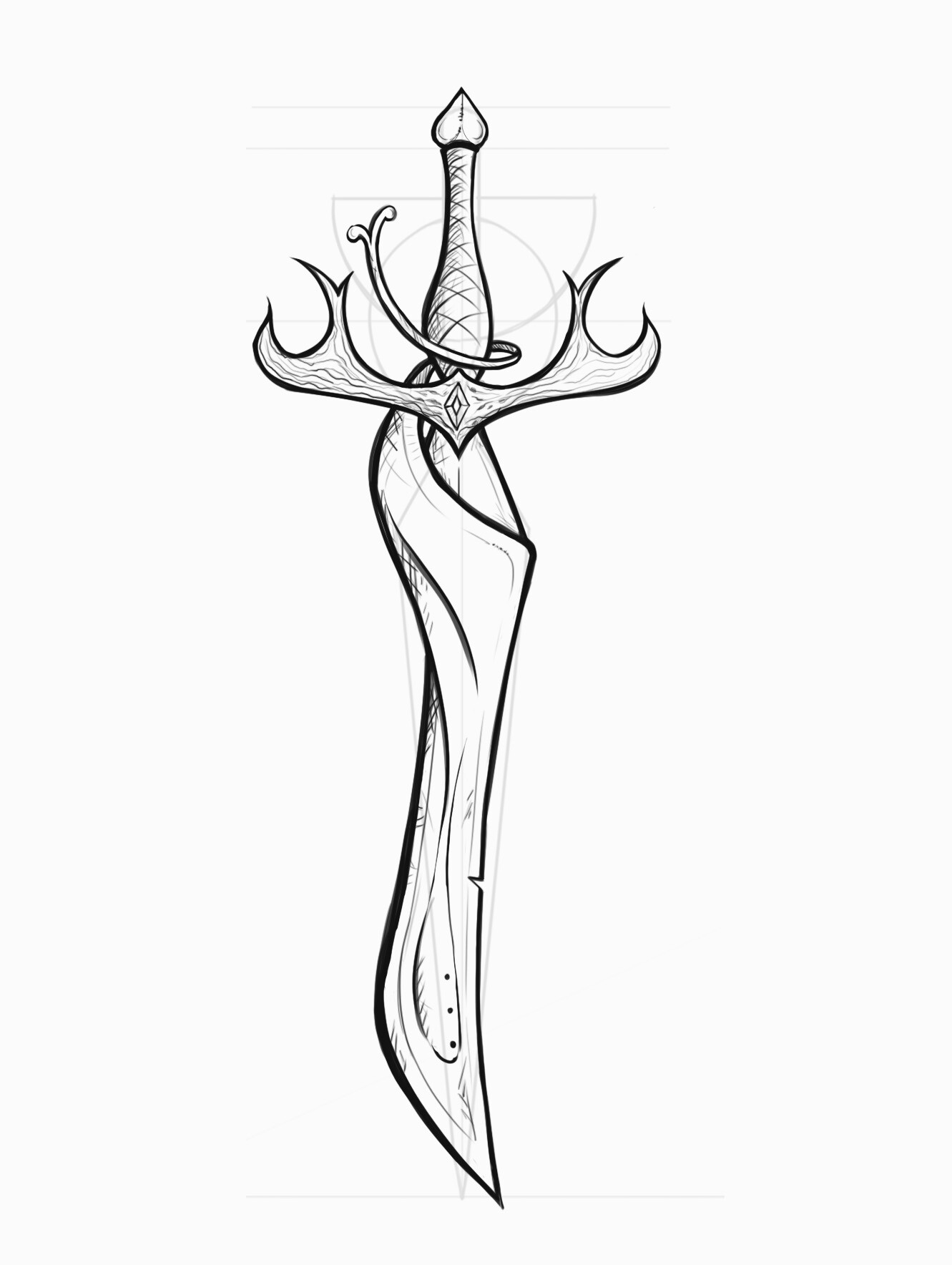 ArtStation - Fantasy Sword Lineart