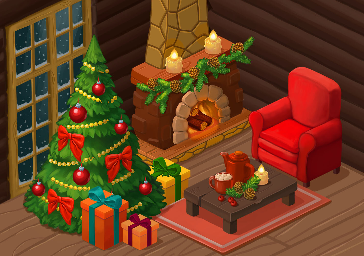 ArtStation - Christmas room