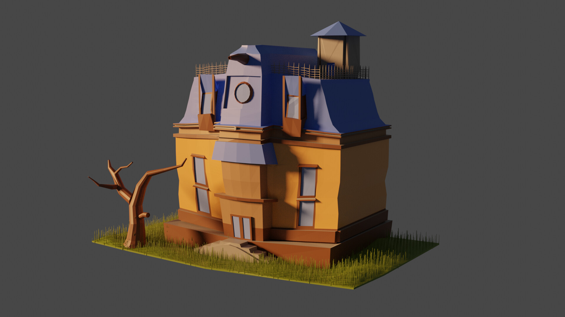 ArtStation - Low Poly Mansion