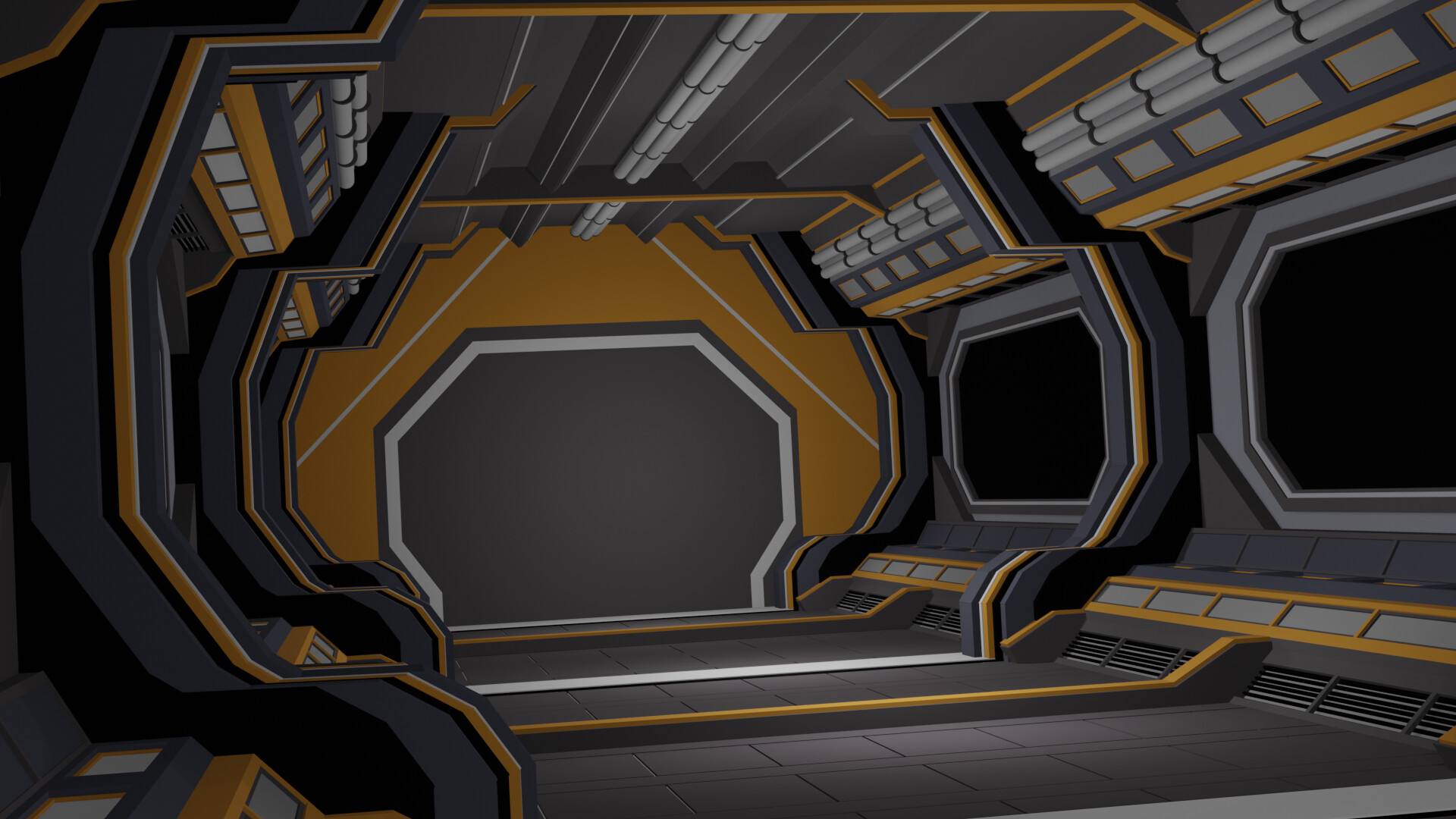 ArtStation - Futuristic Hallway