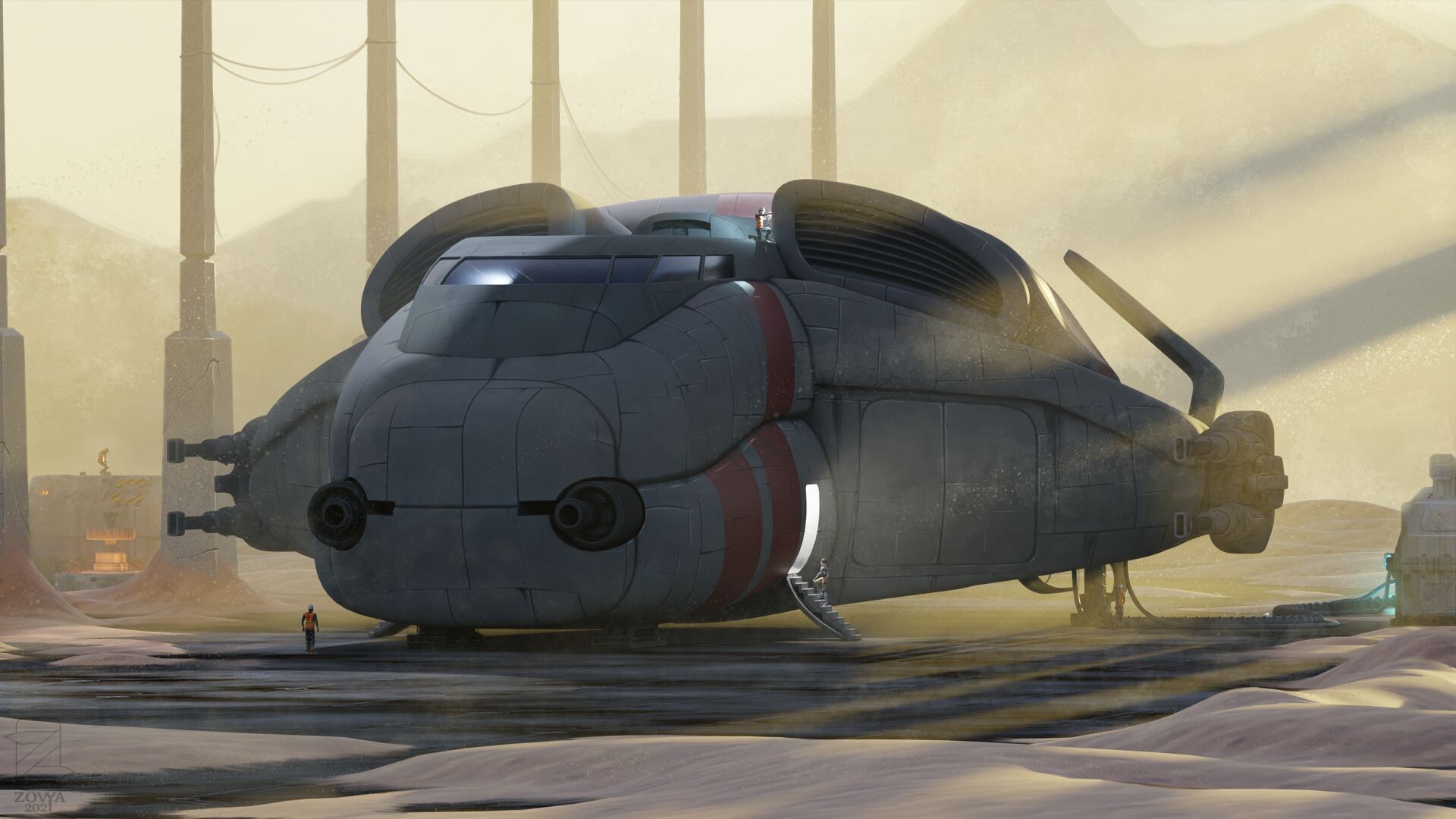 ArtStation - Cargo Ship on Desert Planet