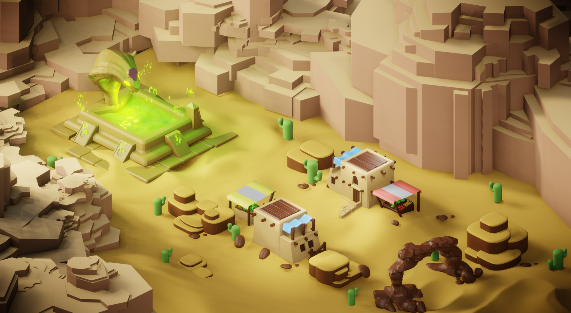 ArtStation - Lowpoly desert scene