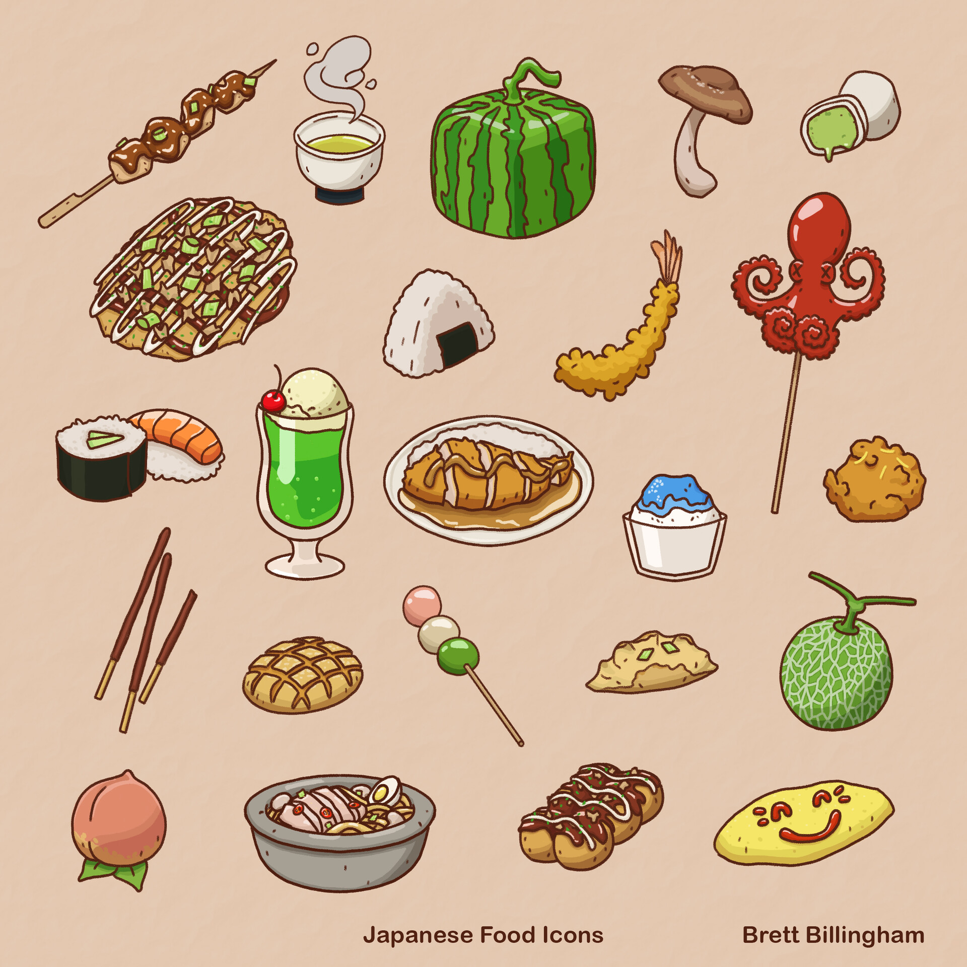 ArtStation - Japanese Food Icons