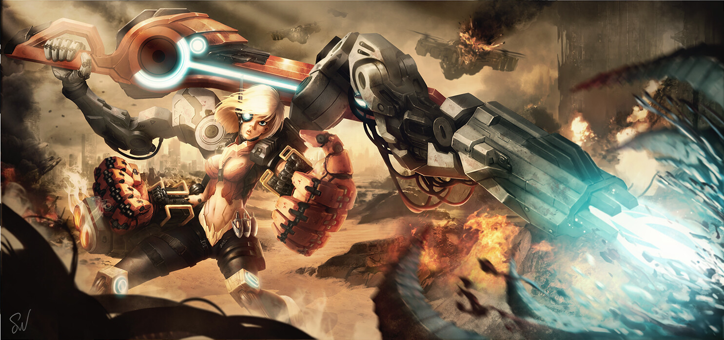 ArtStation - The Girl vs alien