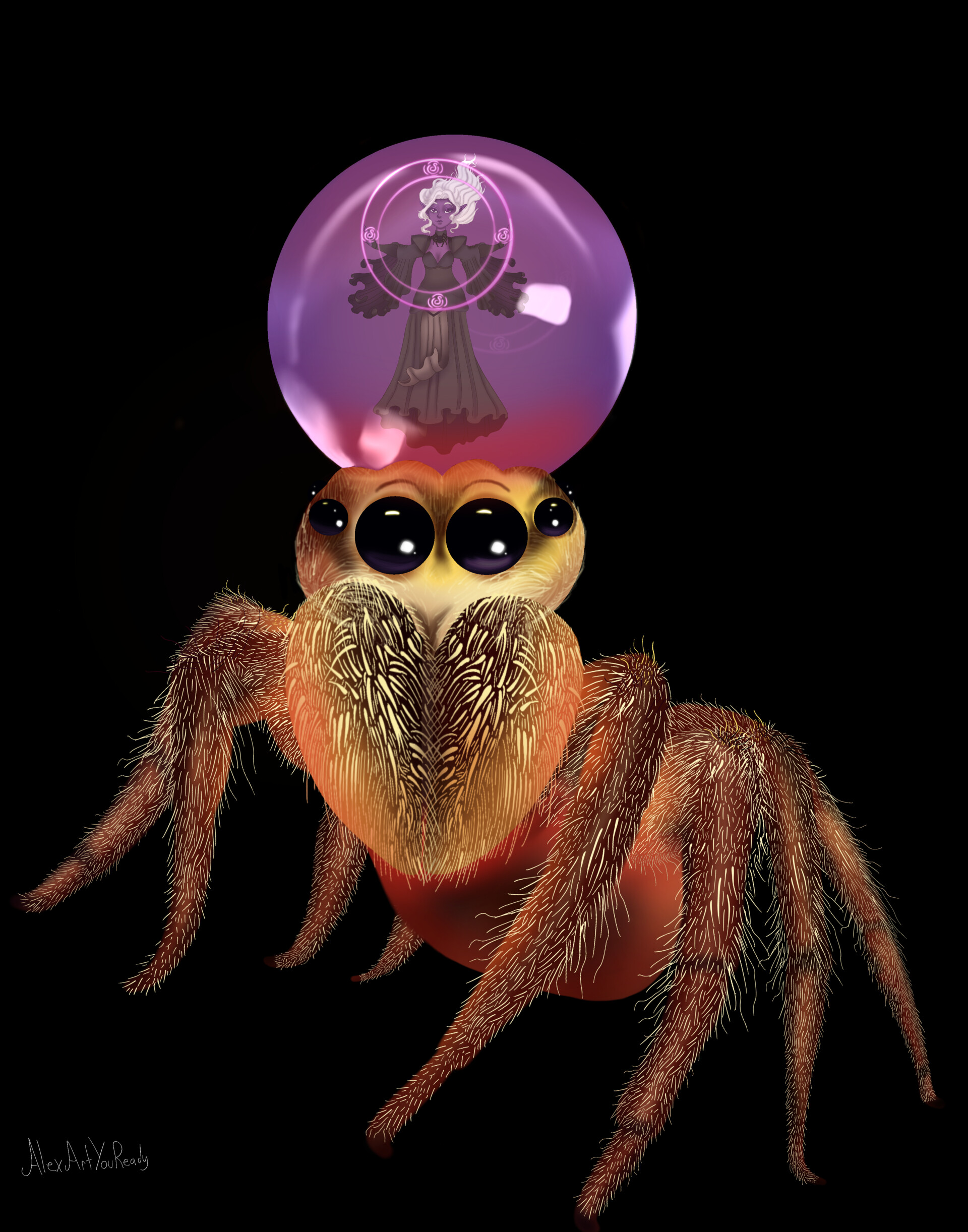 ArtStation - Drow Matriarch with Paralysis and her Spider Aid