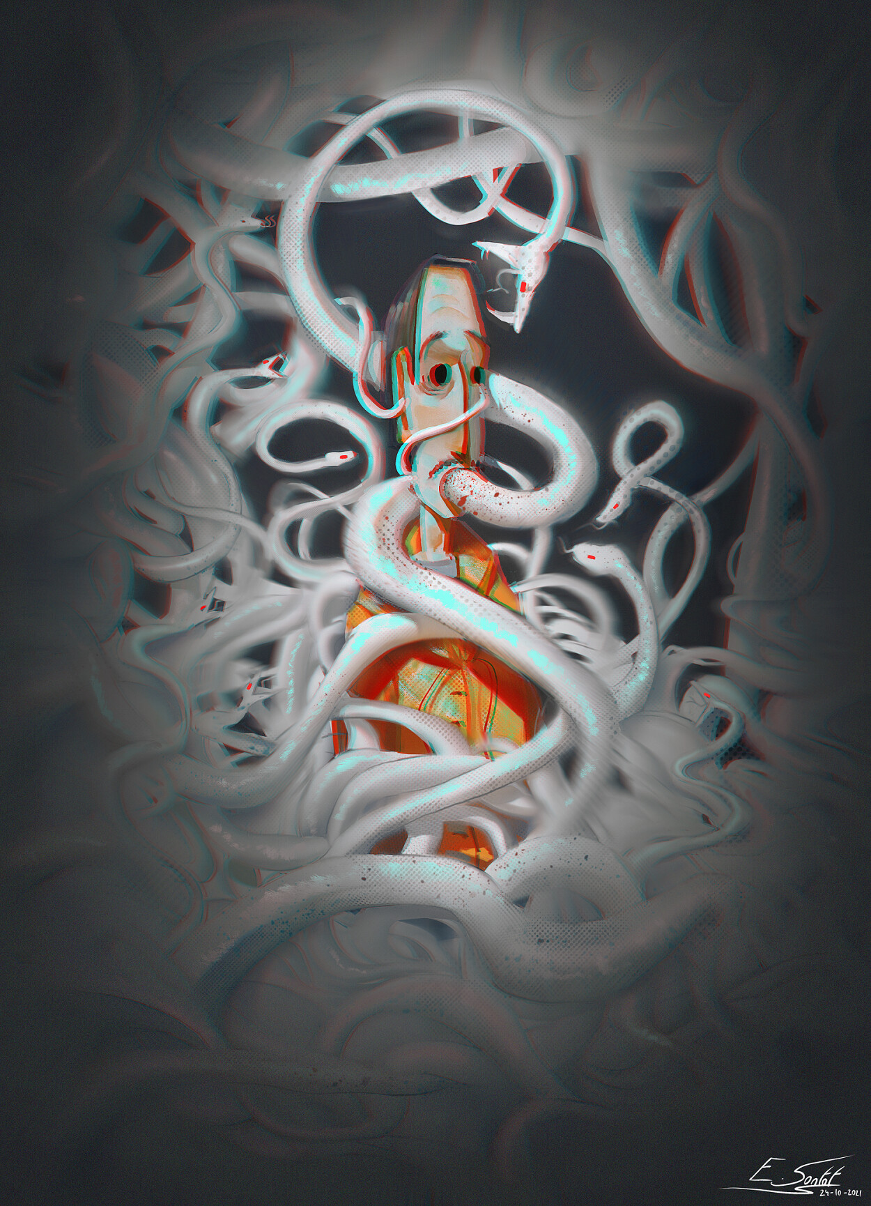 ArtStation - Snakes - DeviantArt Fall Horror Challenge