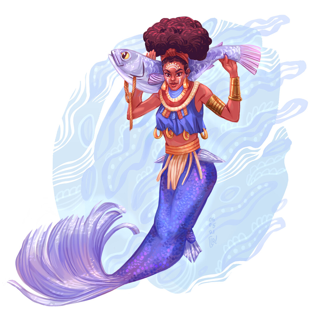 ArtStation - Mermay'21 "African mermaid"