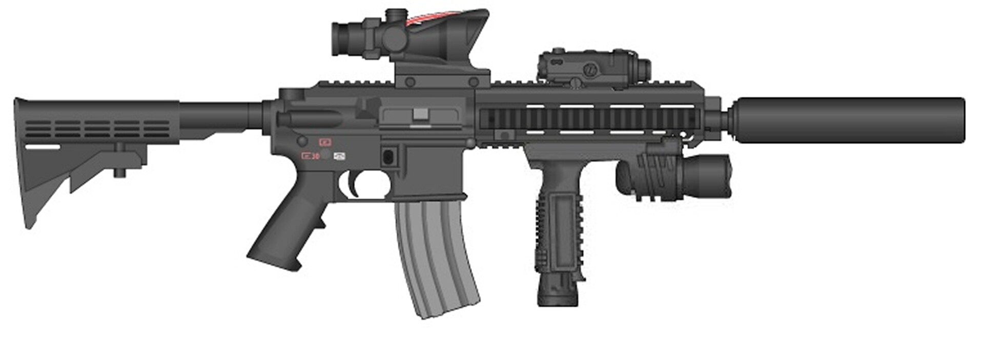 ArtStation - John Diva Final Battle HKM416 ACOG scope Suppressor by ...