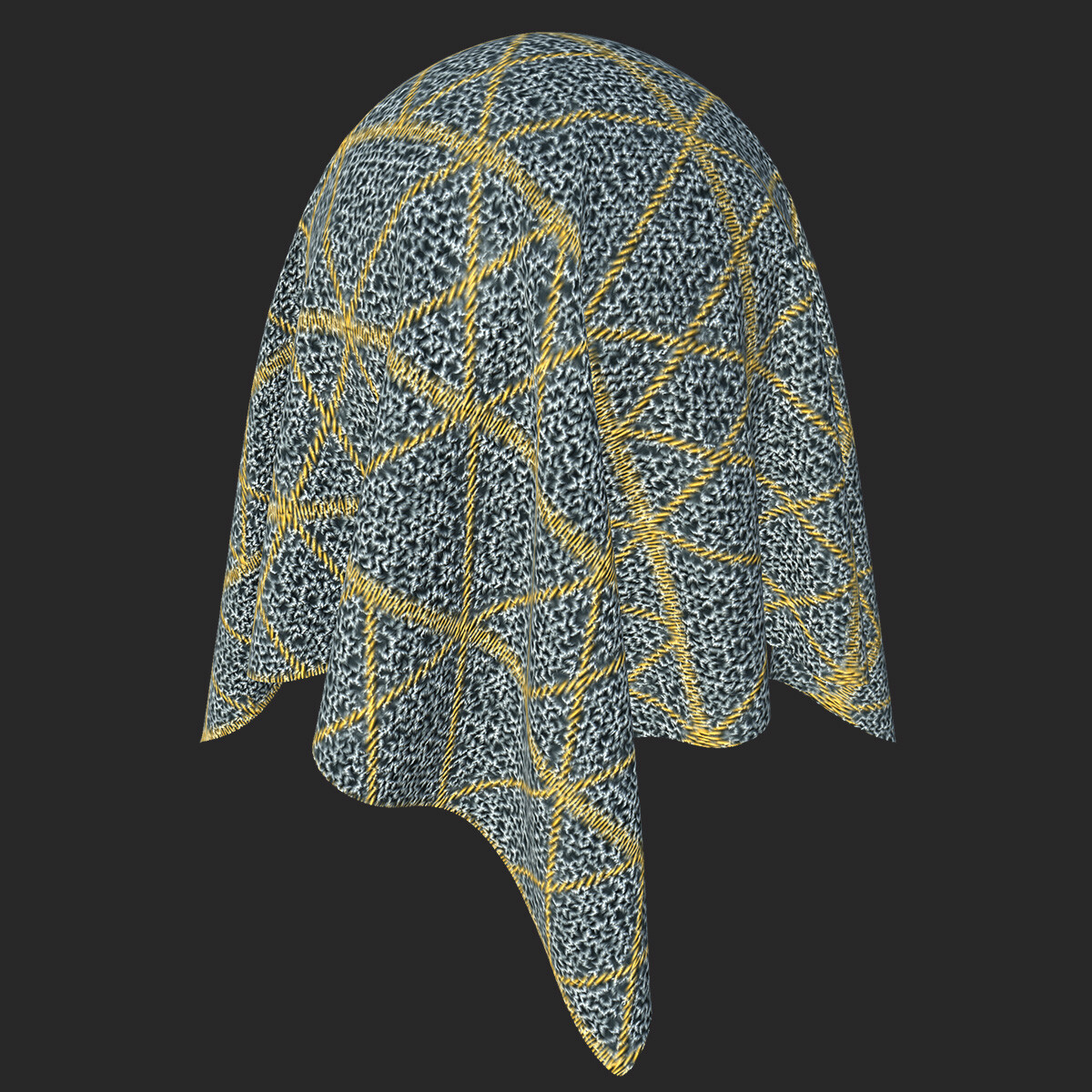 ArtStation - Grey Fabrics with Yellow Triangle Patterns